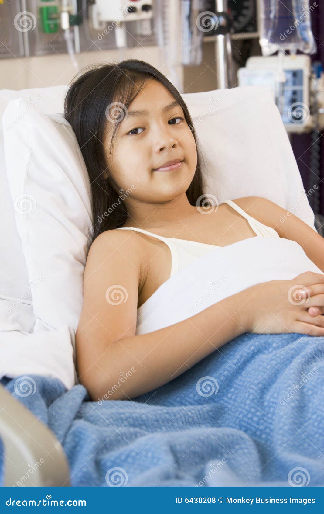 Young Girl Lying in Hospital Bed Stock Photo - Image of hospital ...
