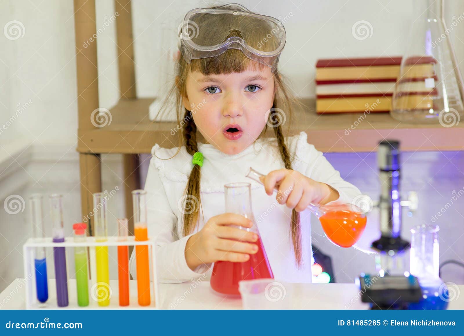 Young Girl Making Science Experiments Stock Image - Image of child ...