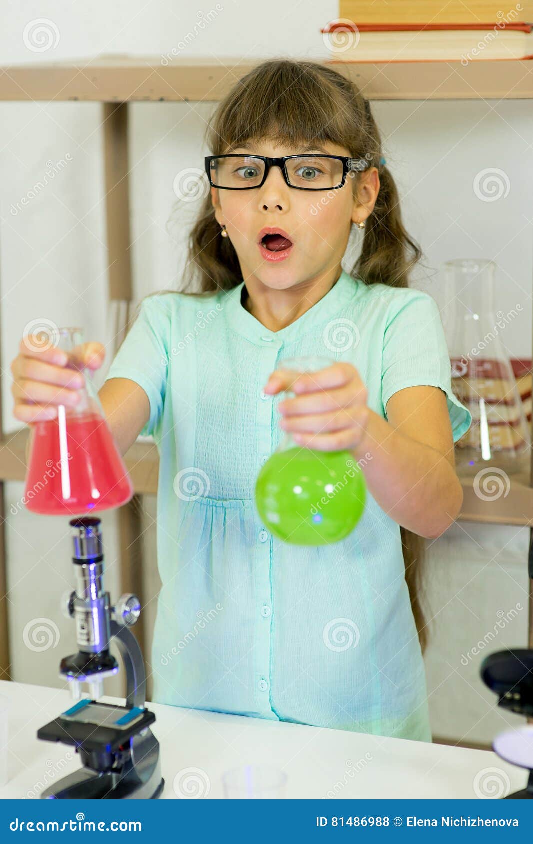 Young Girl Making Science Experiments Stock Photo - Image of female ...