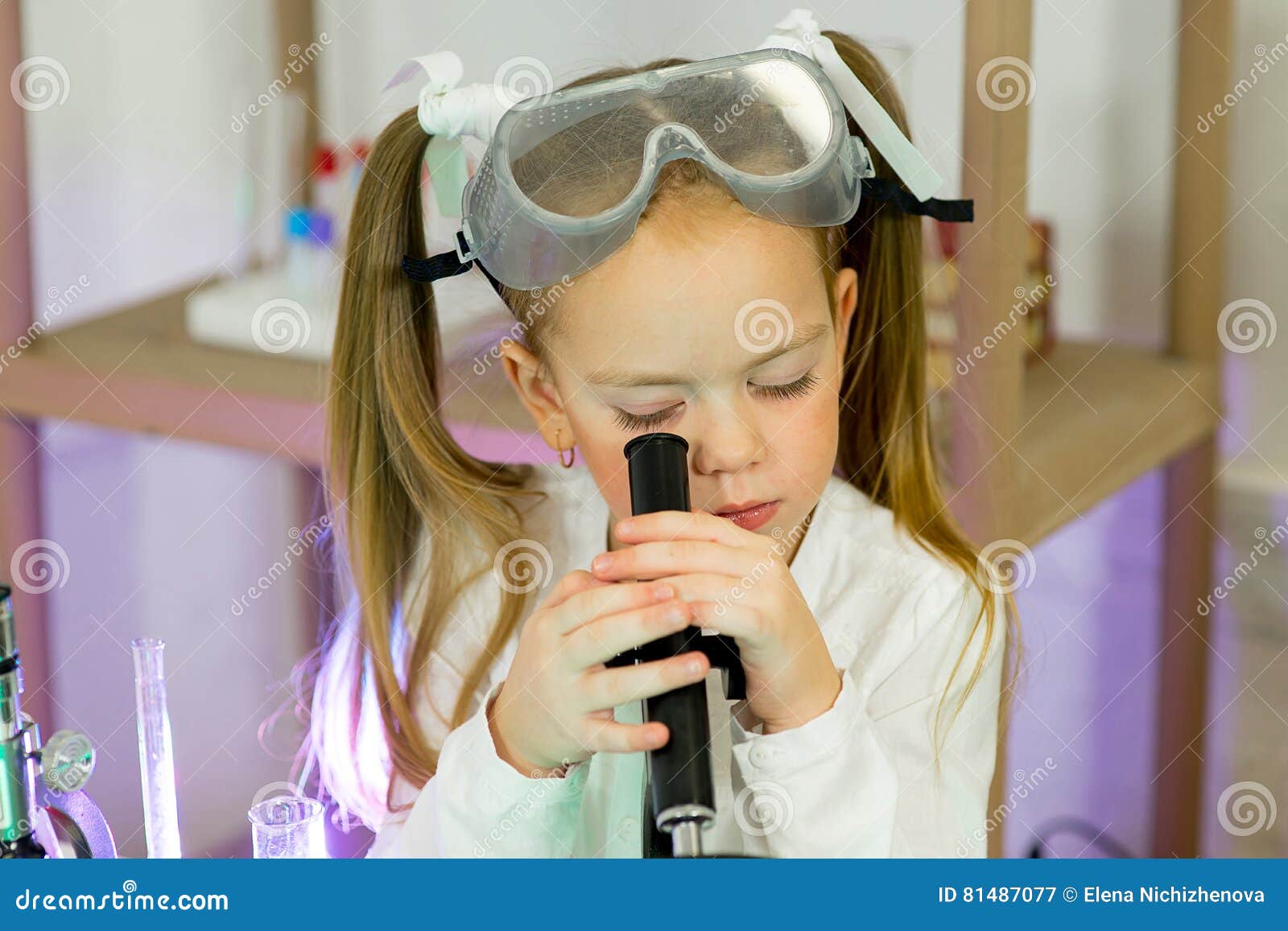 Young Girl Making Science Experiments Stock Image - Image of equipment ...