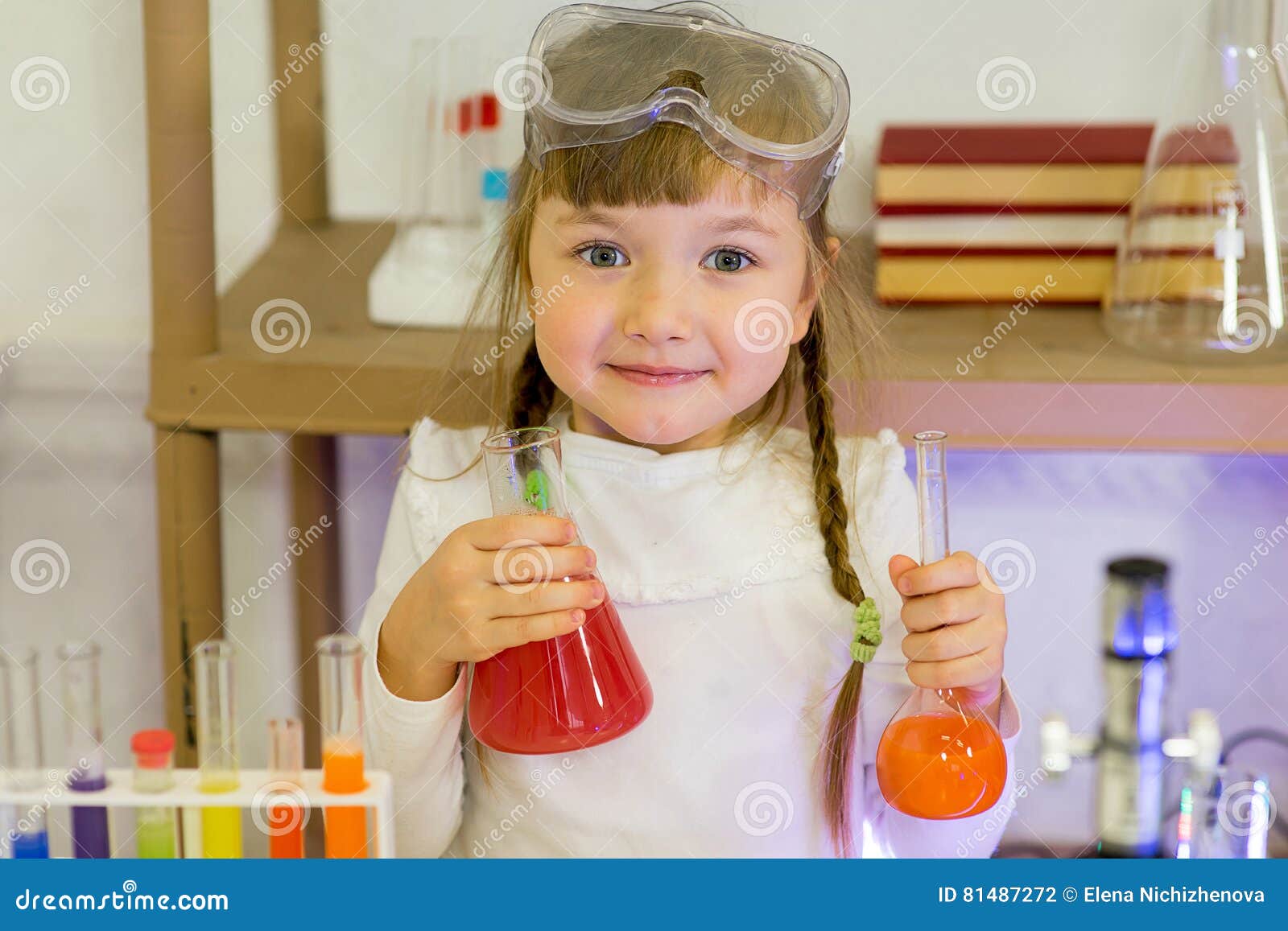 Young Girl Making Science Experiments Stock Photo - Image of pediatrics ...