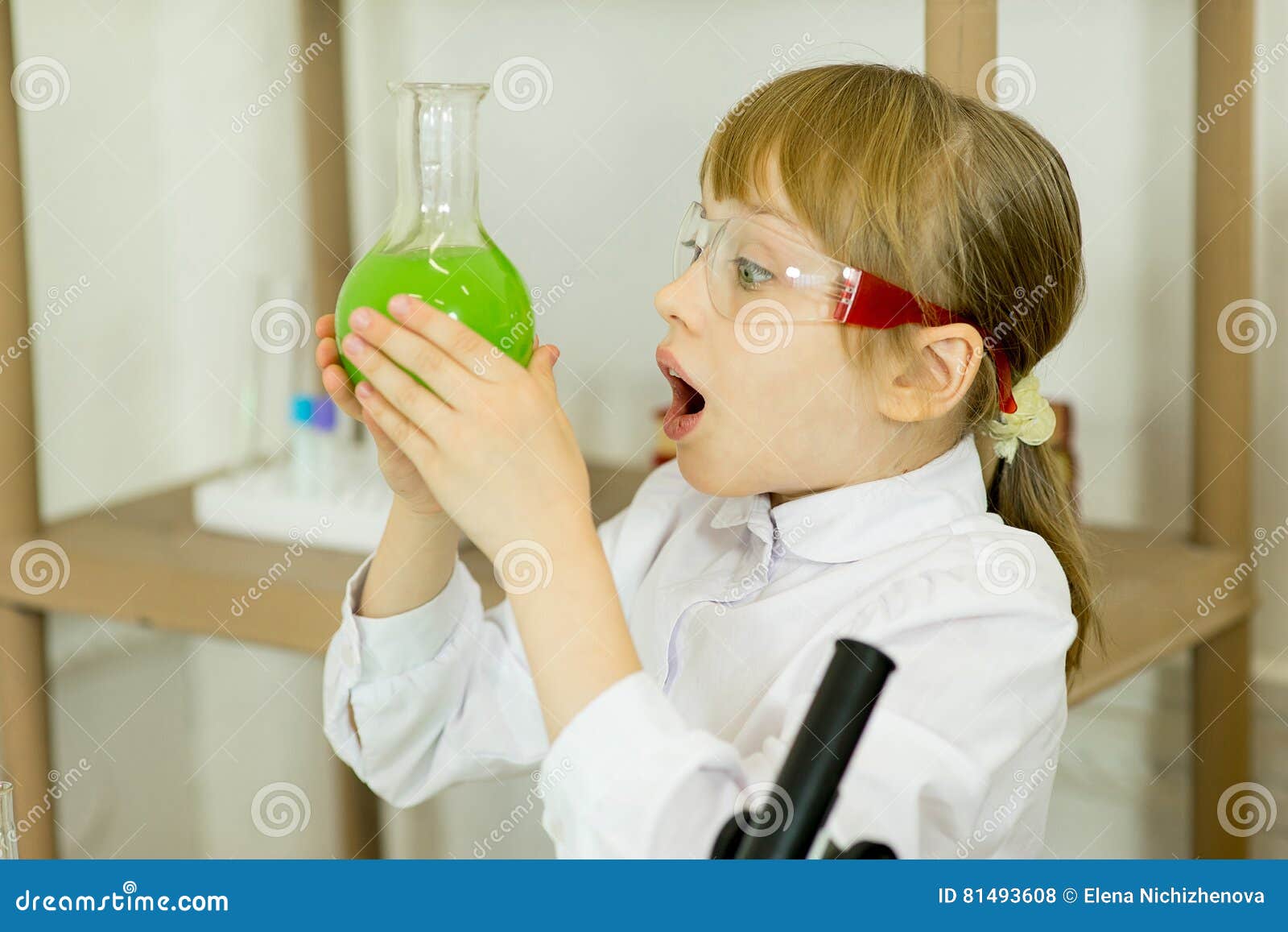 Young Girl Making Science Experiments Stock Photo - Image of experiment ...