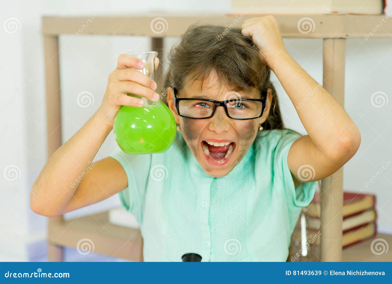 Young Girl Making Science Experiments Stock Image - Image of glass ...