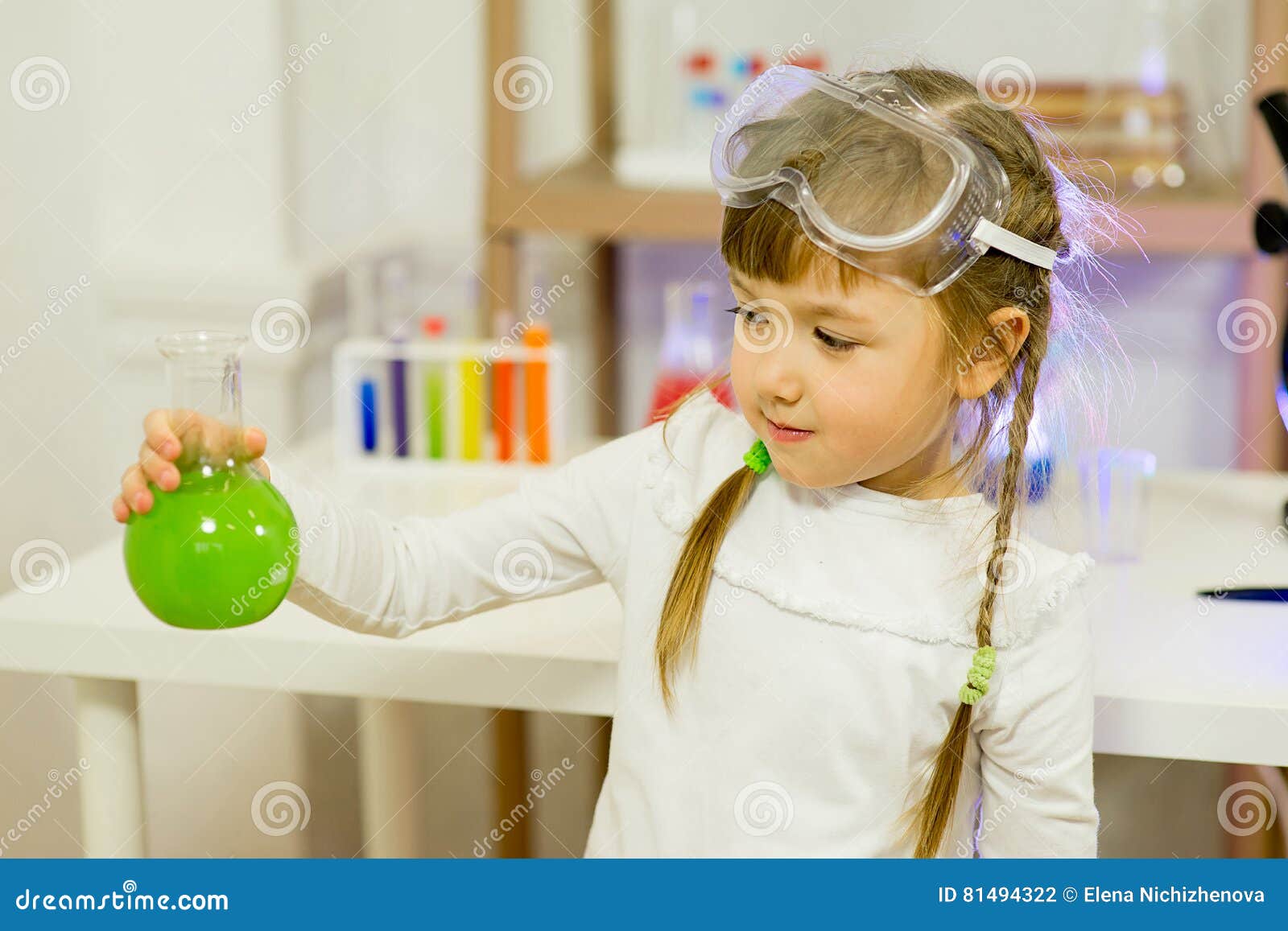 Young Girl Making Science Experiments Stock Photo - Image of emotional ...