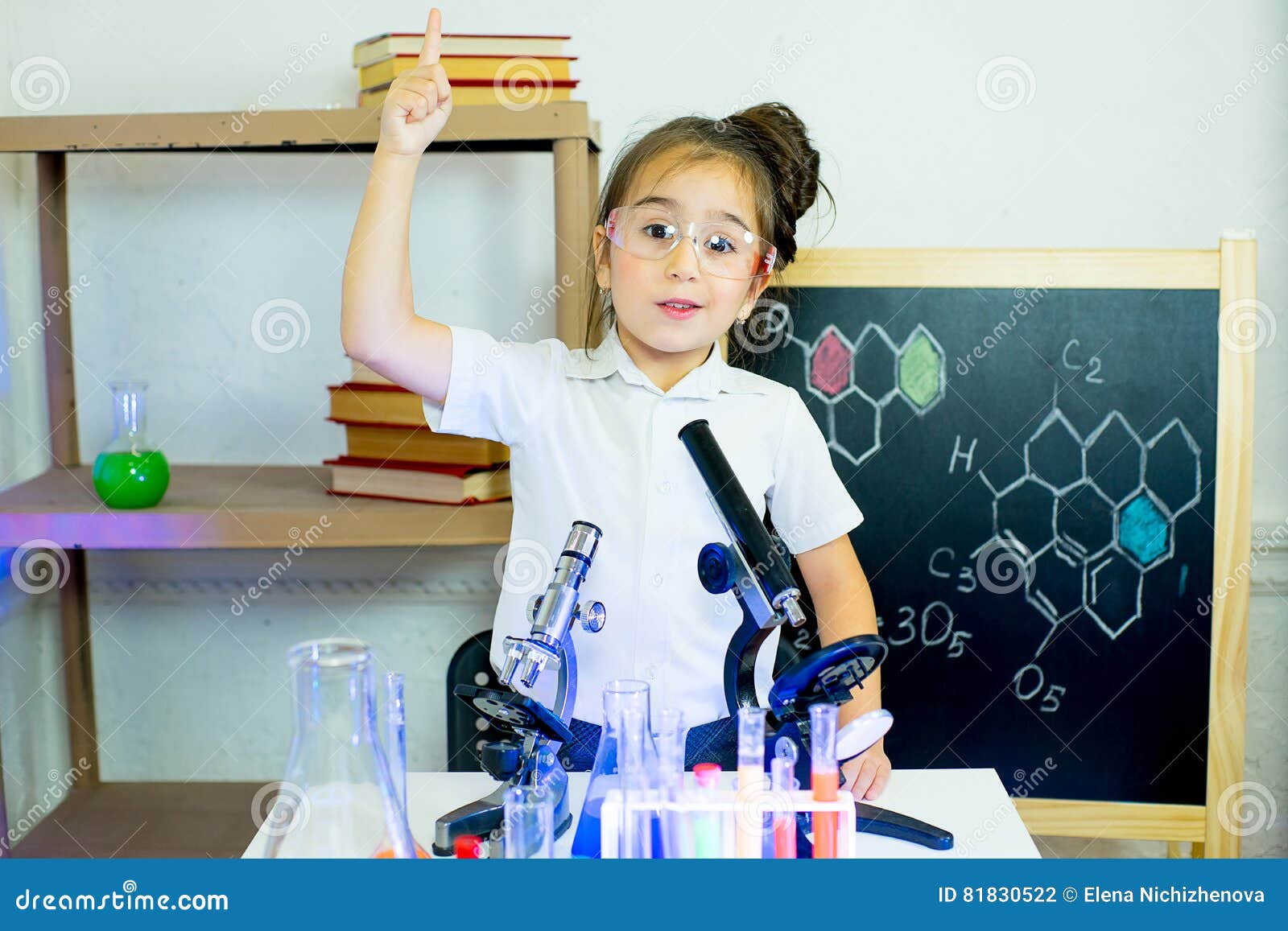 Young Girl Making Science Experiments Stock Photo - Image of biology ...