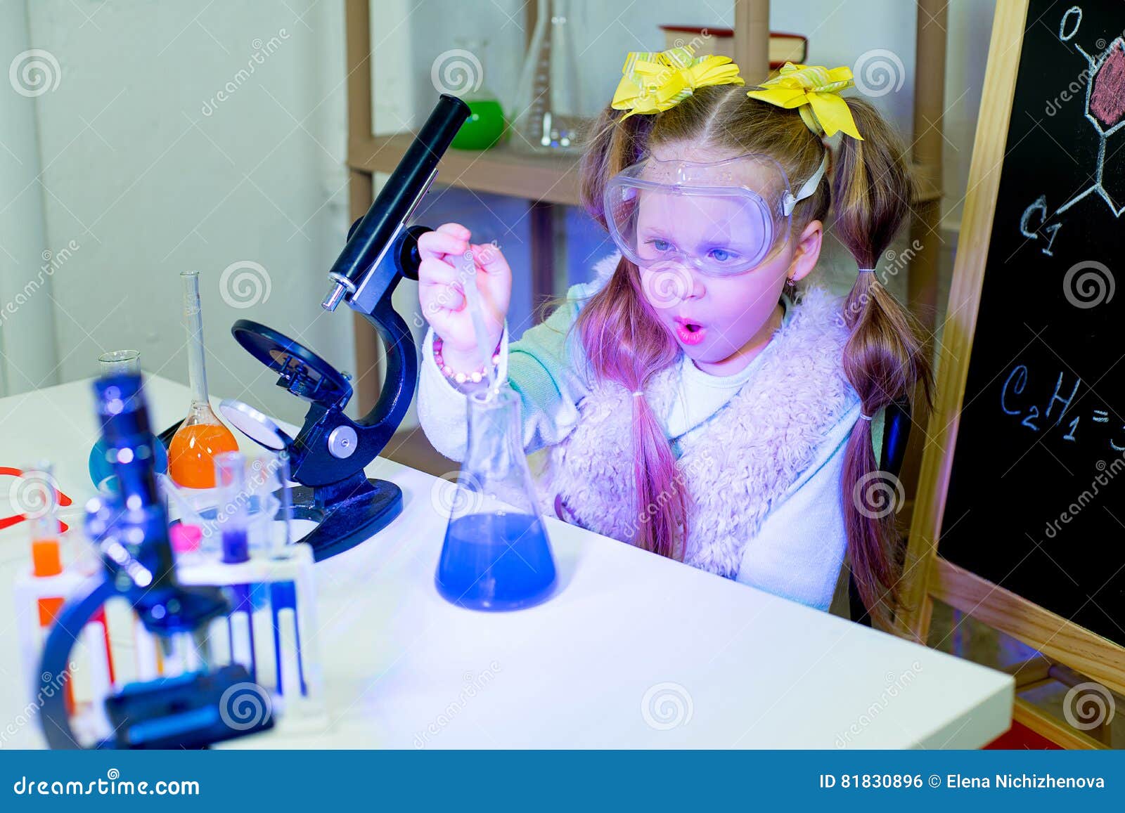 Young Girl Making Science Experiments Stock Photo - Image of health ...