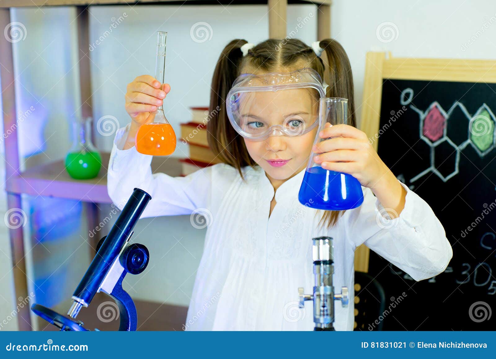 Young Girl Making Science Experiments Stock Image - Image of female ...