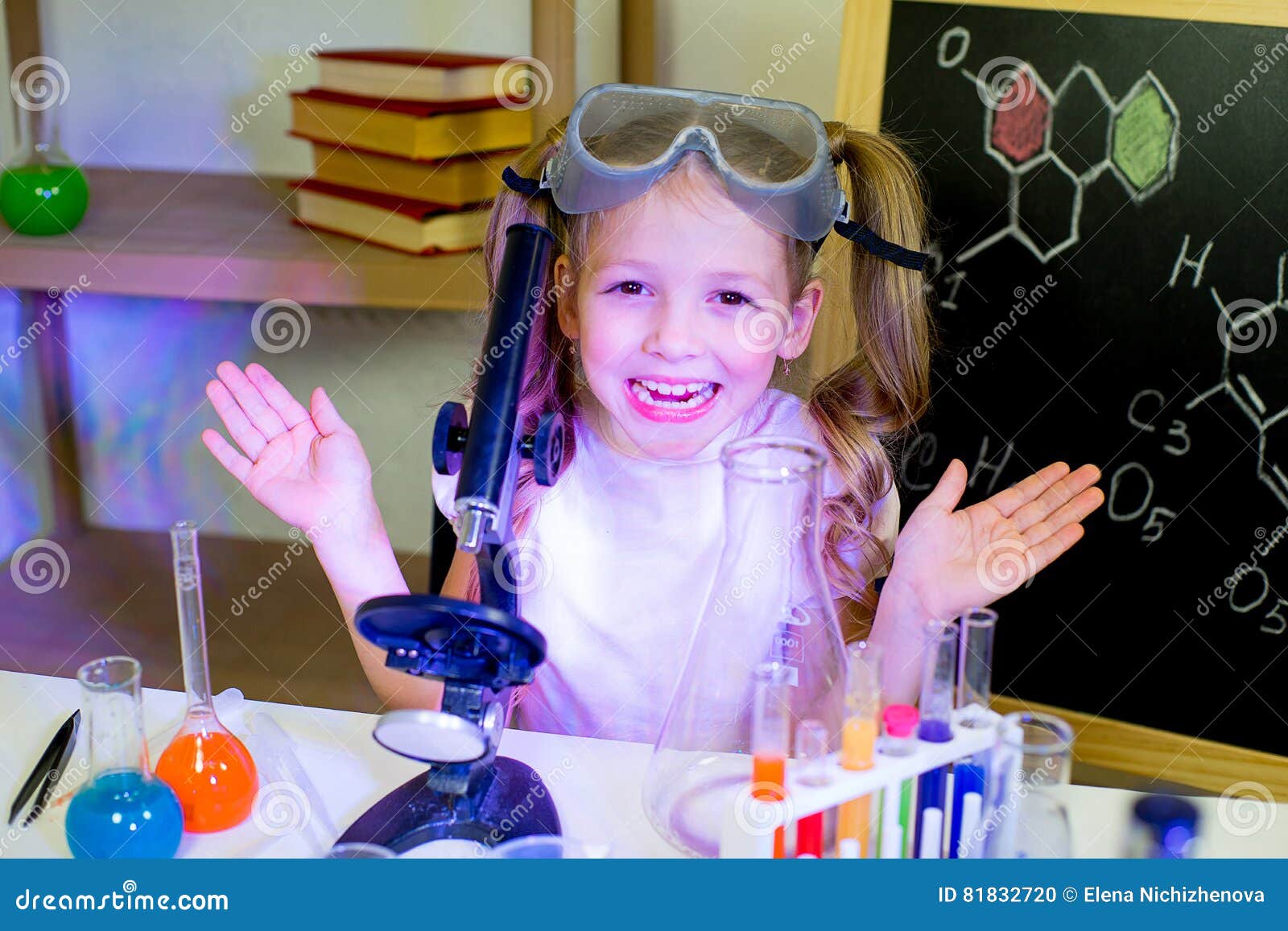 Young Girl Making Science Experiments Stock Photo - Image of chemistry ...