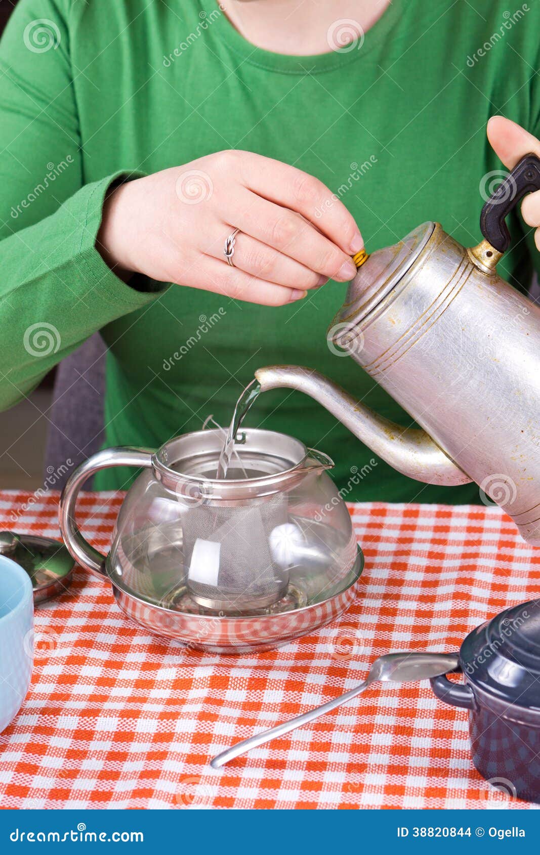 Young Girl Making Tea at Kitchen Stock Photo - Image of filter, healthy ...