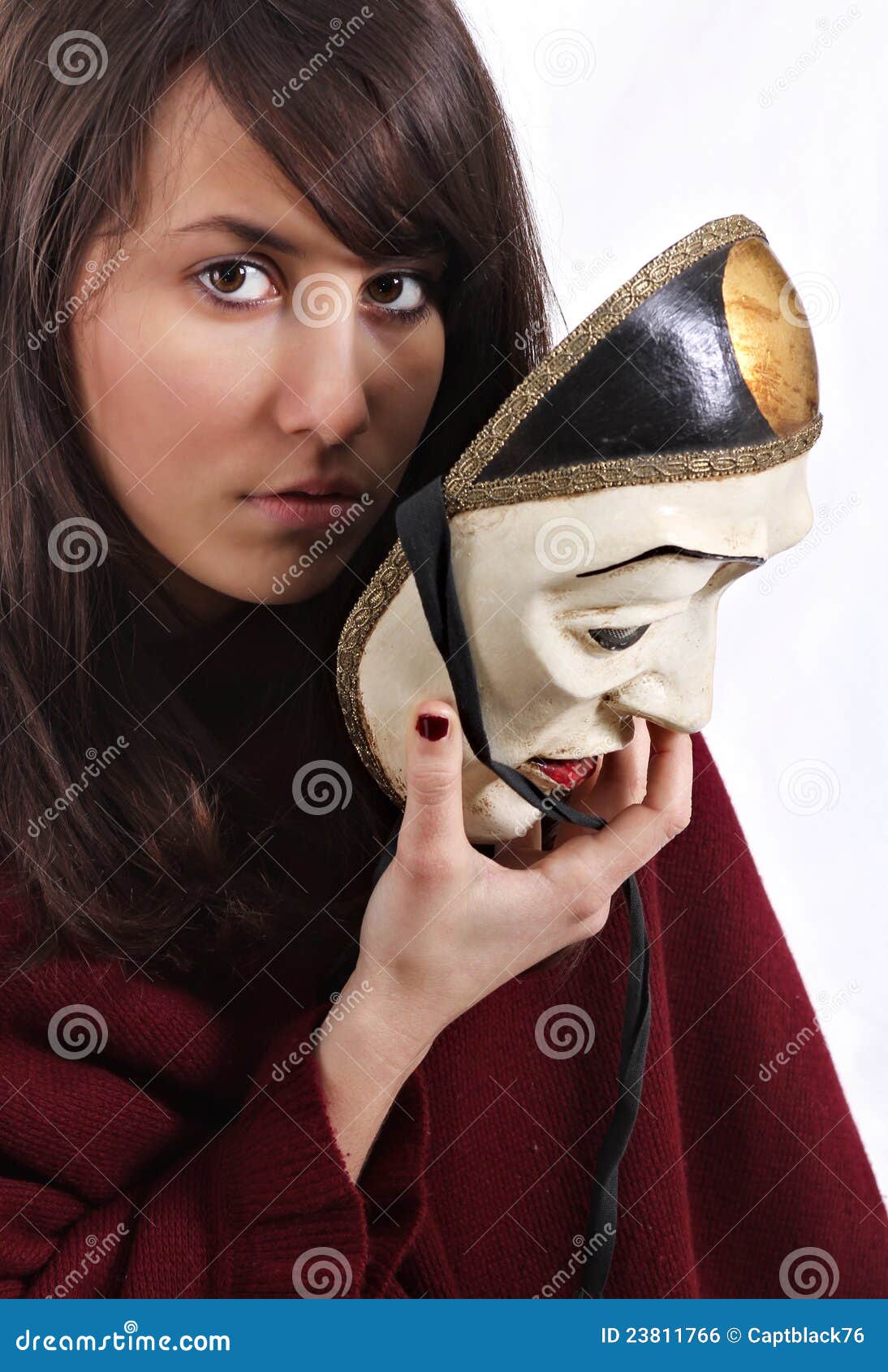 Young girl with mask stock photo. Image of theater, beautiful - 23811766