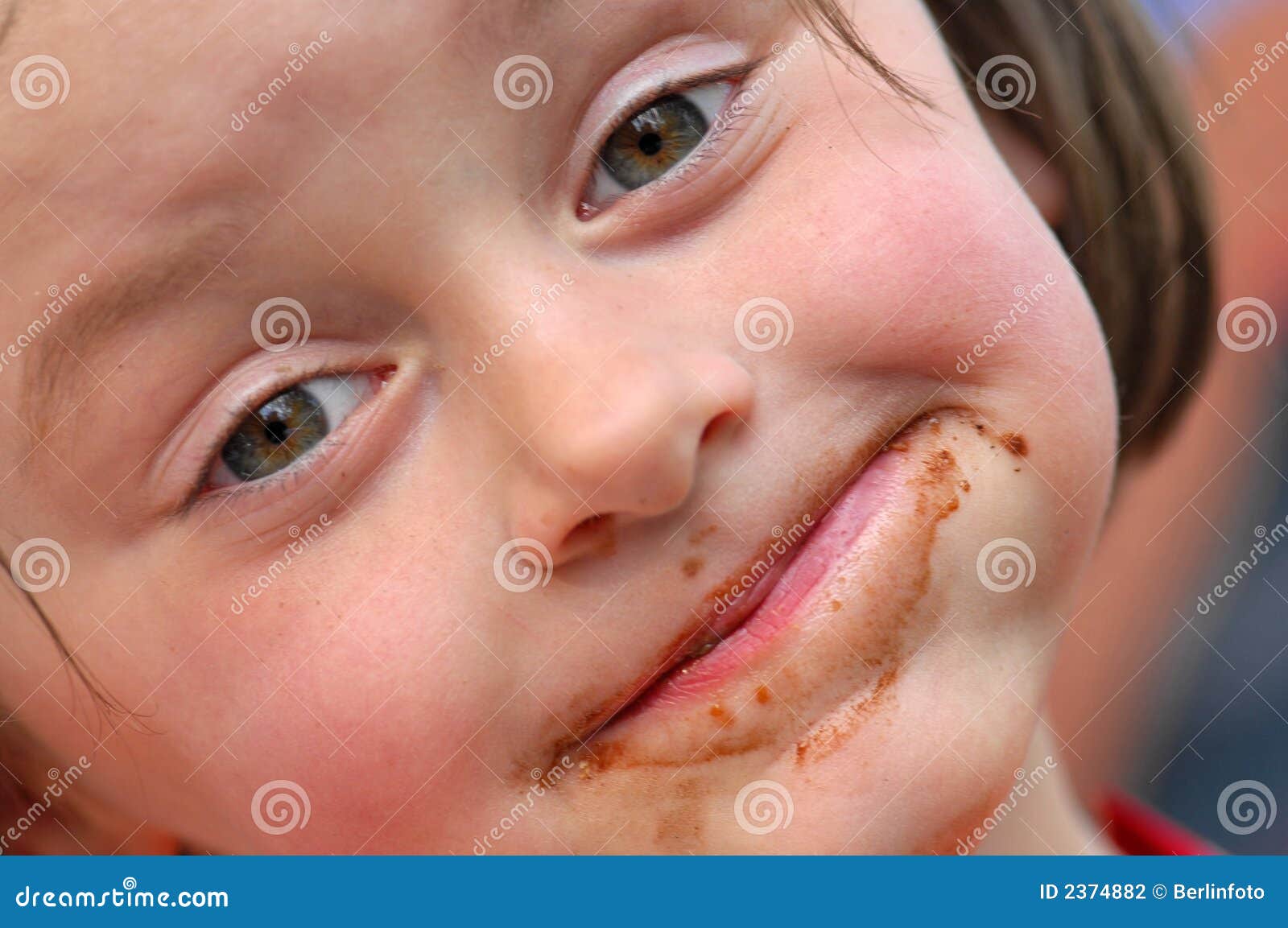 Young Girl with Messy Face stock photo. Image of calm - 2374882