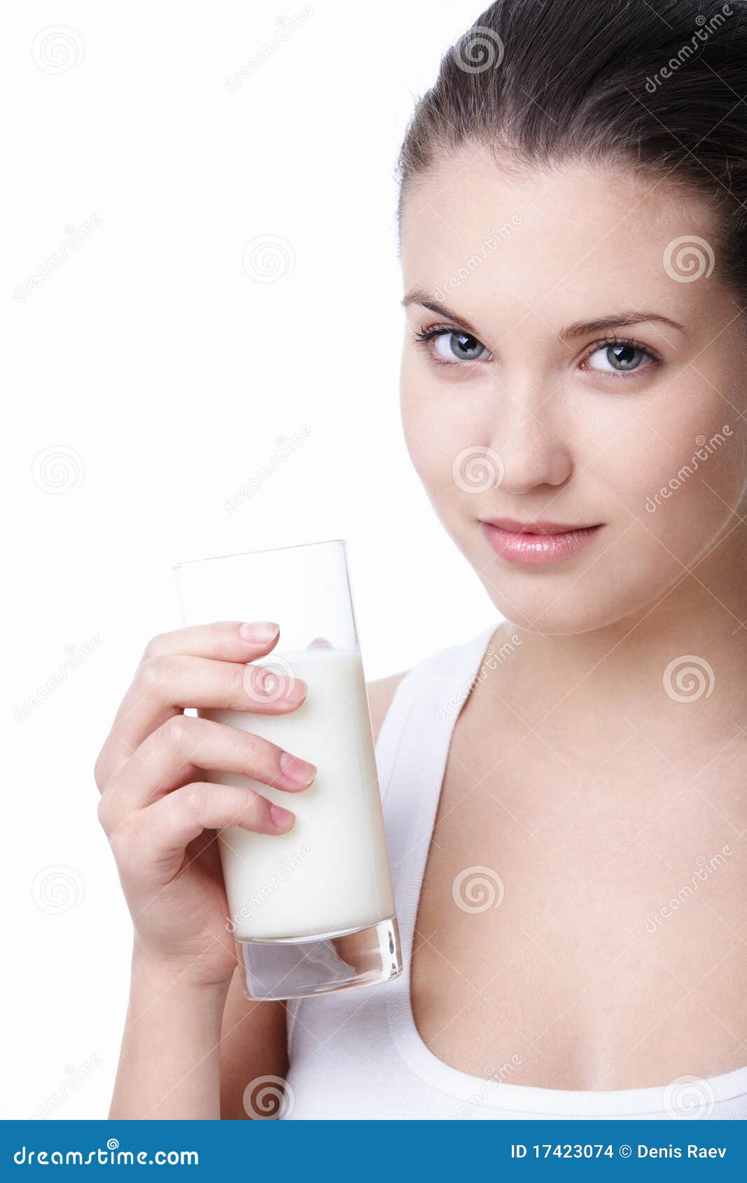 Young girl with milk stock photo. Image of female, healthcare - 17423074