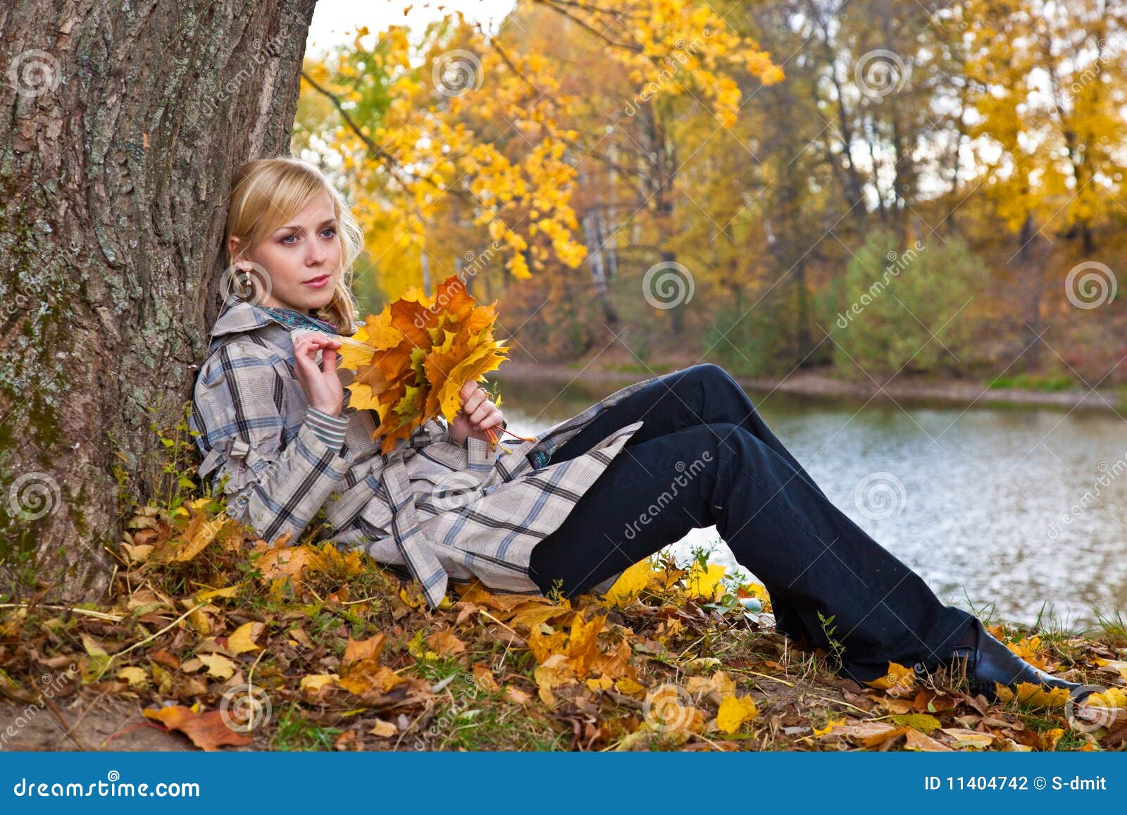 Young girl near tree stock photo. Image of portrait, caucasian - 11404742