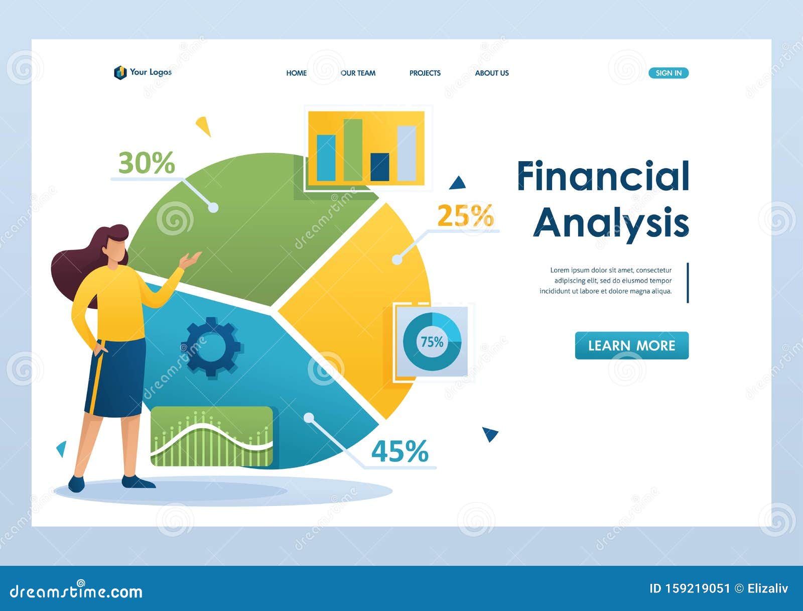 Big Data Analyze On Computers Vector Illustration, Flat Cartoon ...