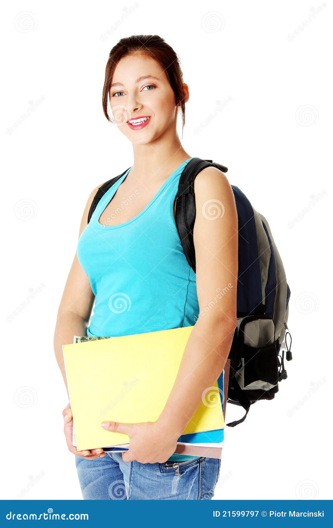Young girl with notes. stock image. Image of learning - 21599797