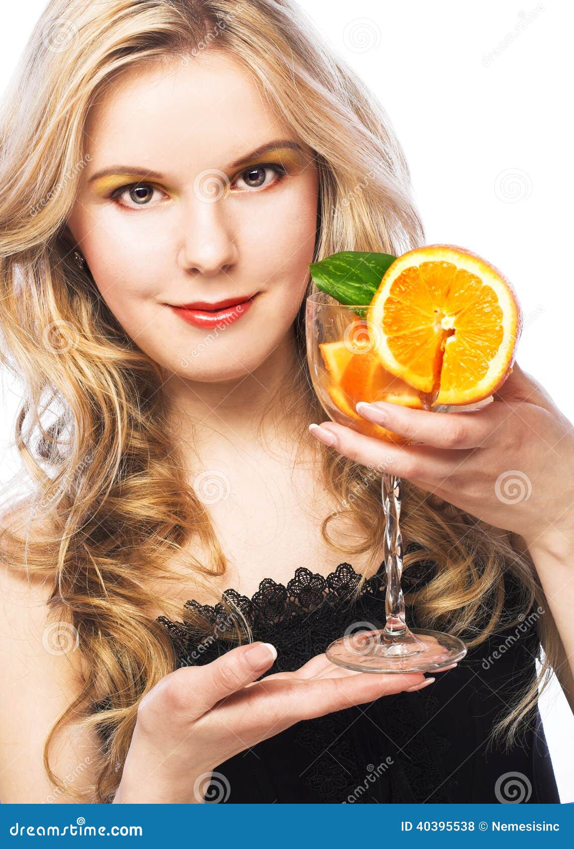 Young girl with orange stock photo. Image of healthy - 40395538