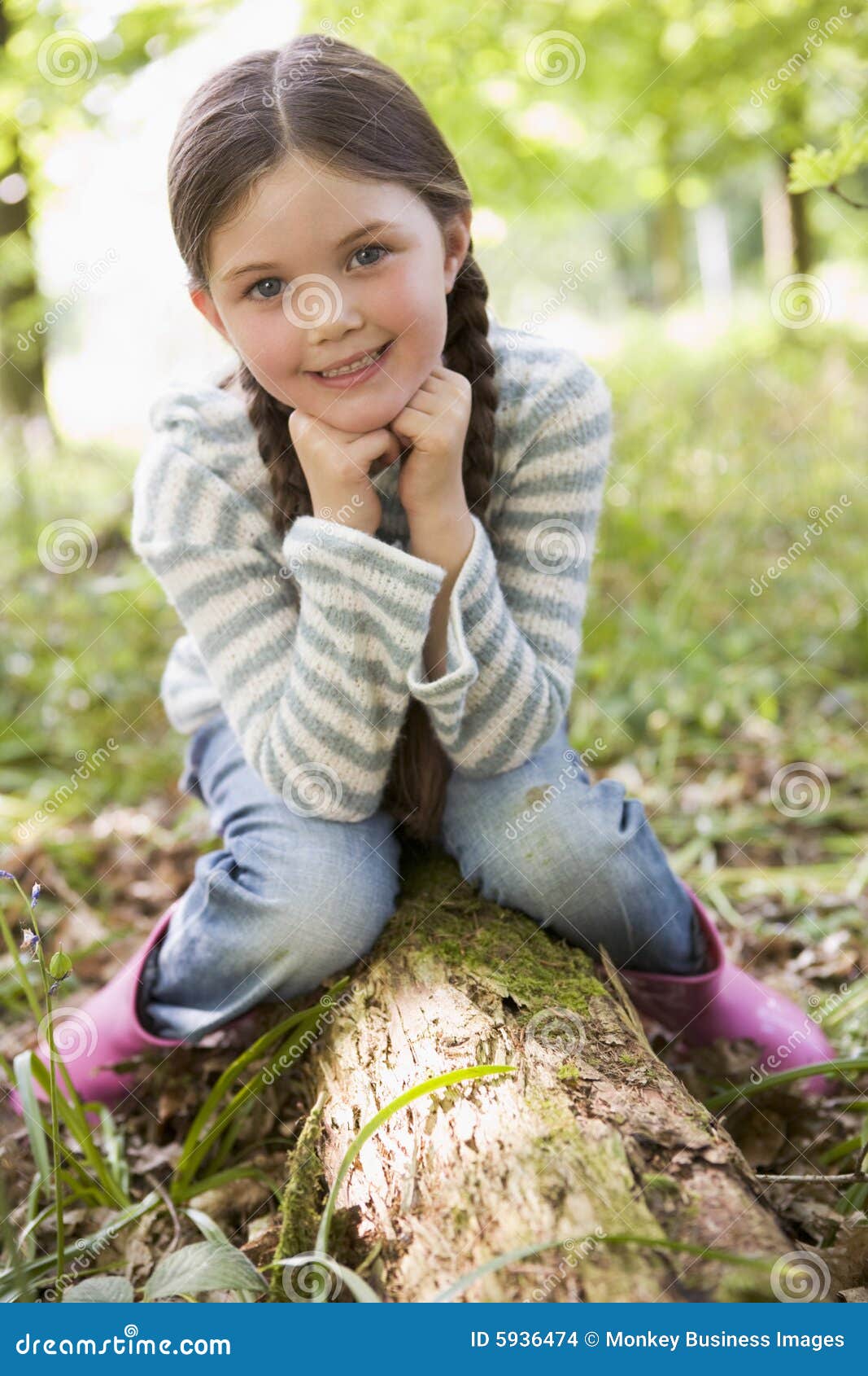 Tween Girl In The Woods