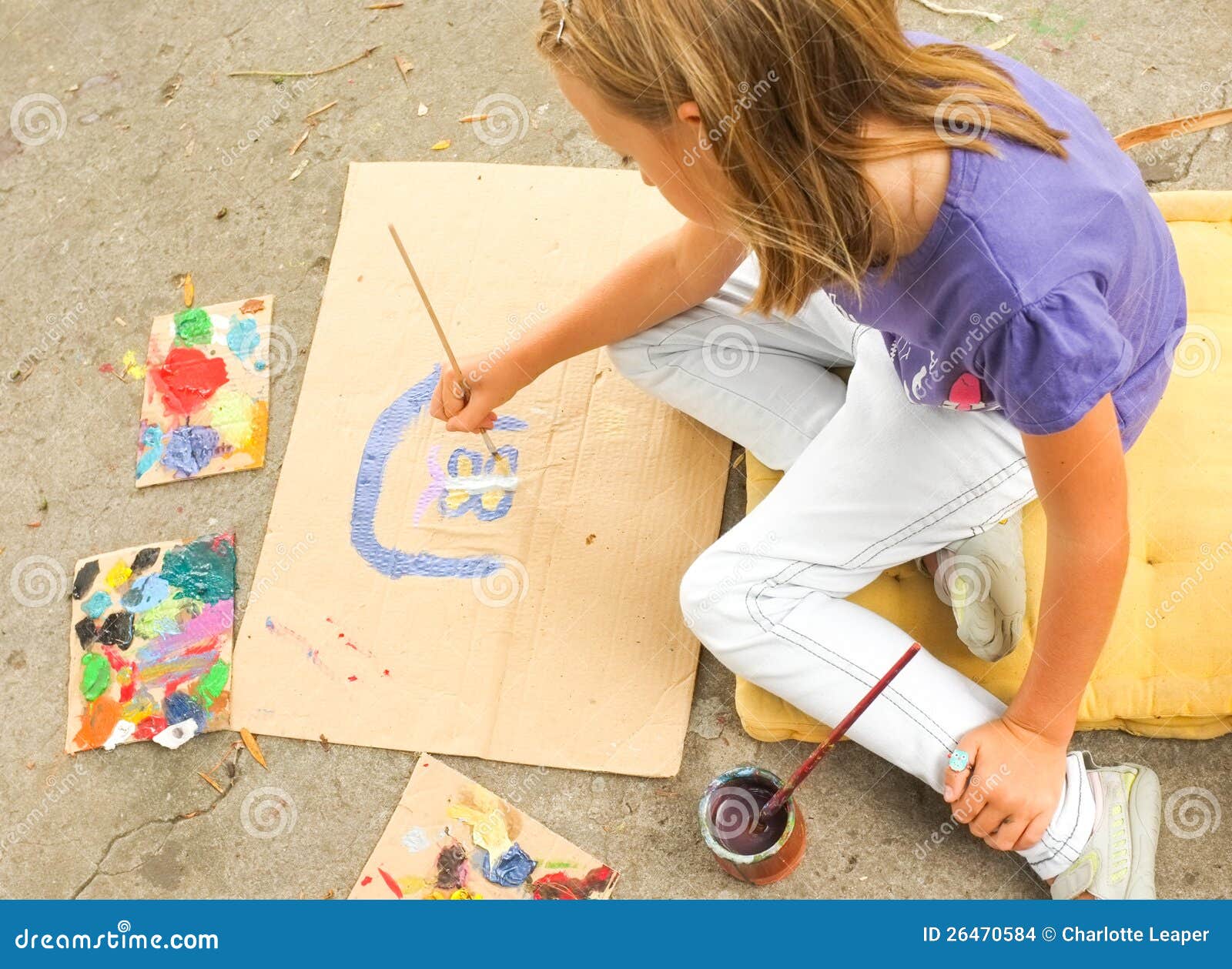 Young Girl Painting Art stock photo. Image of drawing - 26470584
