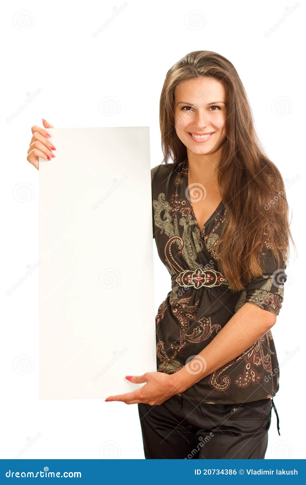 A Young Girl with Paper in Hand Stock Photo - Image of message, female ...