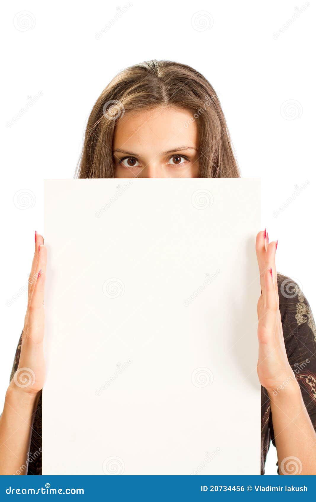 A Young Girl with Paper in Hand Stock Photo - Image of presentation ...