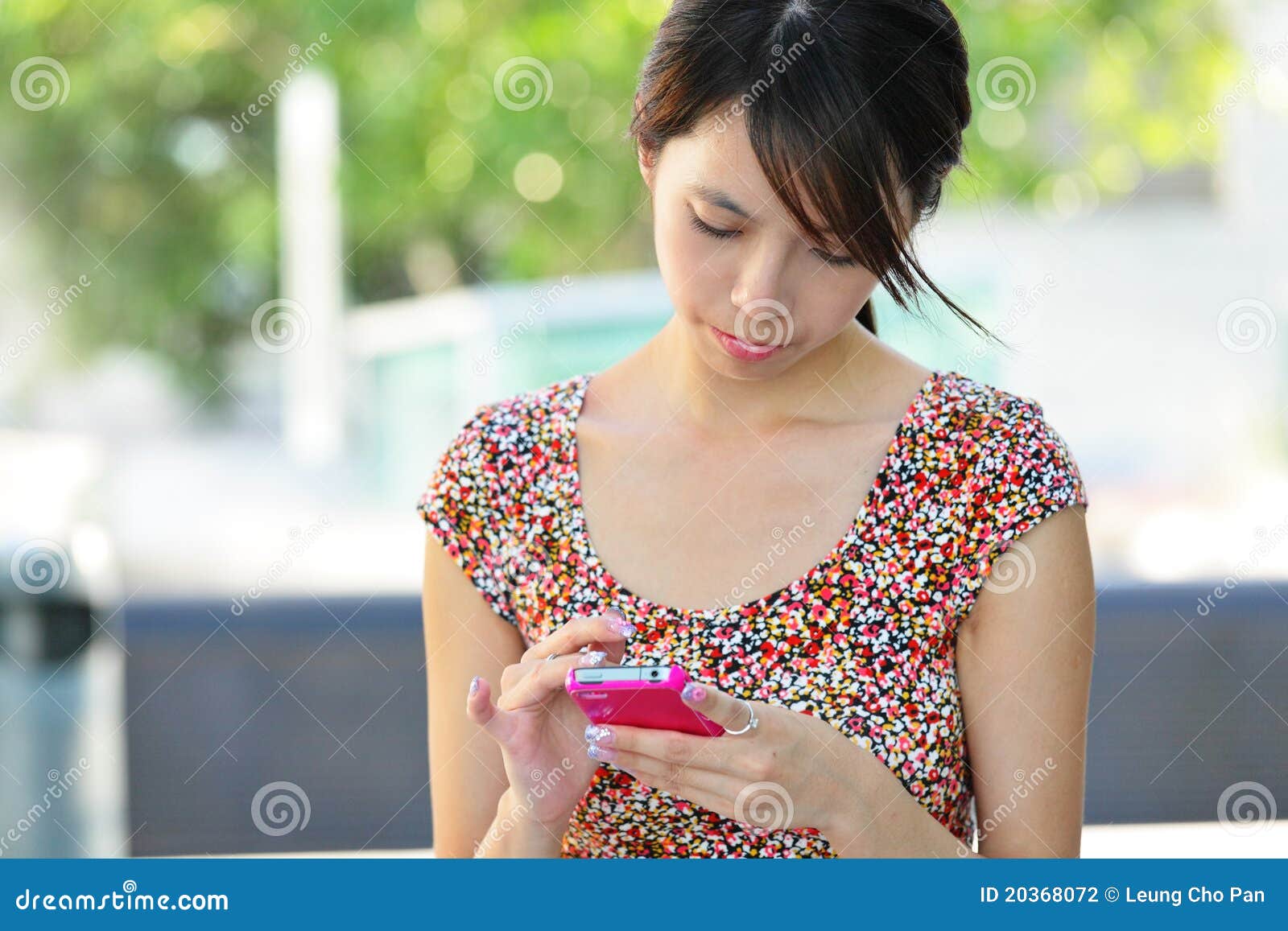 Young Girl with Pda Outdoor Stock Photo - Image of chinese, person ...