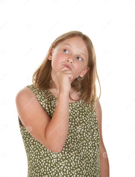 Young girl perplexed stock image. Image of white, young - 12798129