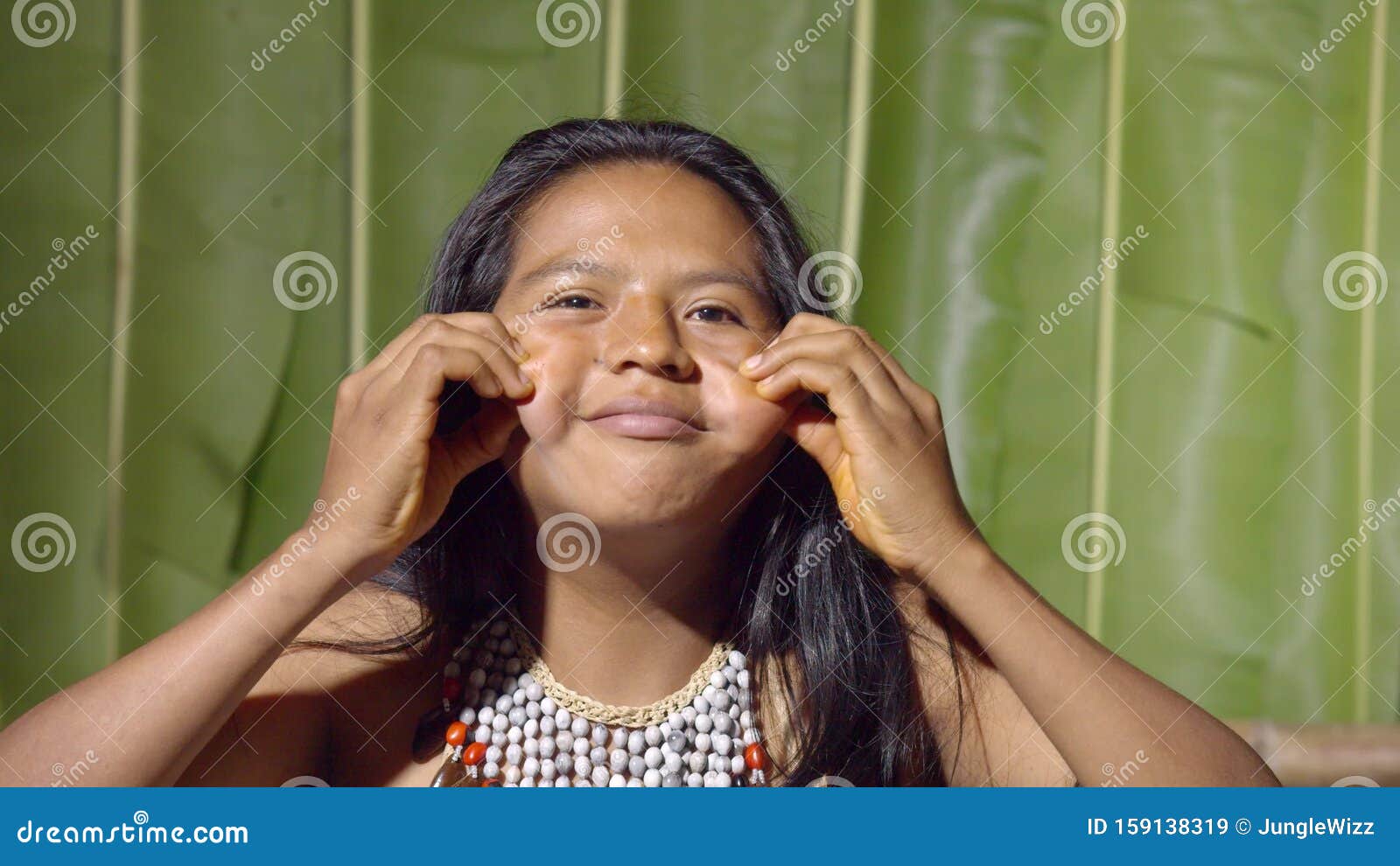 Young Girl Pinching Both Cheeks Stock Video - Video of calm, lifestyle ...