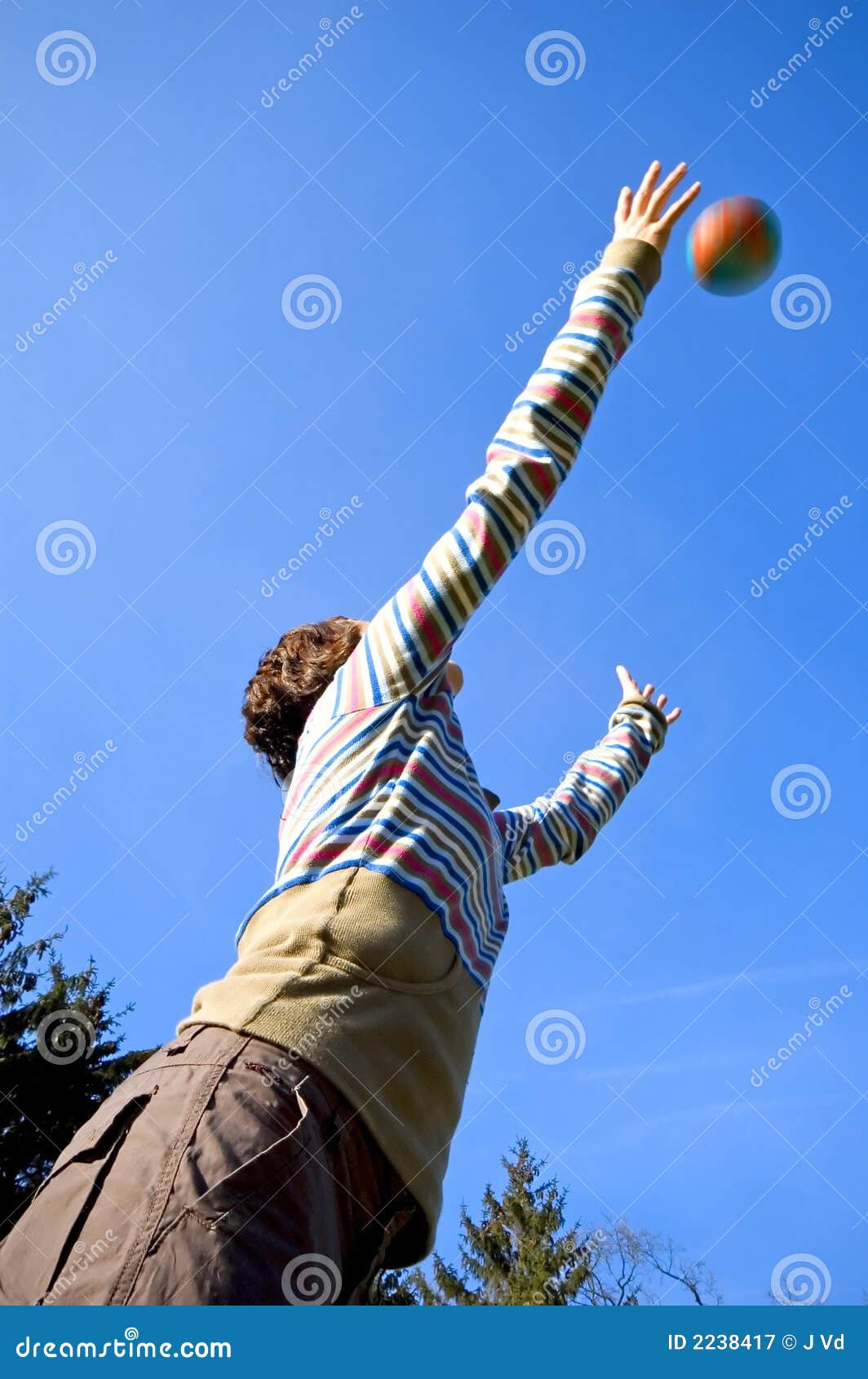 Young Girl Playing with Ball Stock Image - Image of people, working ...