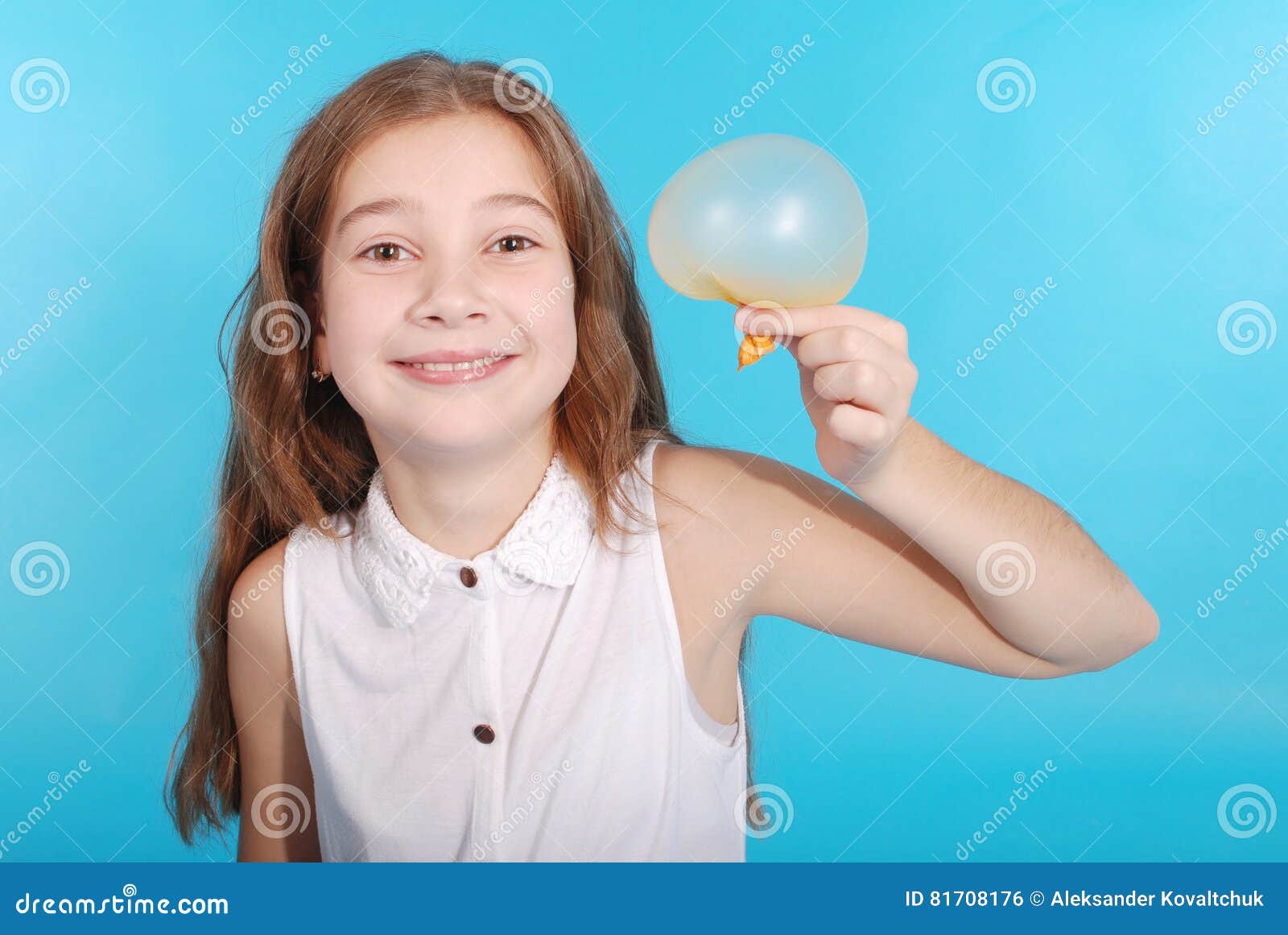 Young Girl Playing with Chewing Gum Stock Photo - Image of girl, beauty ...