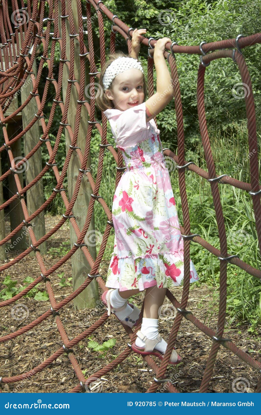 Young Girl Playing on Climbing Frame 02 Stock Image - Image of ...