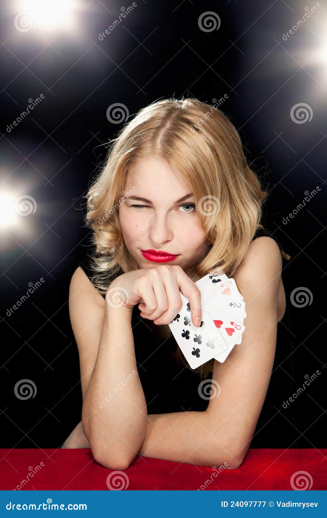 Young Girl Playing in the Gambling Stock Image - Image of concept, hand ...