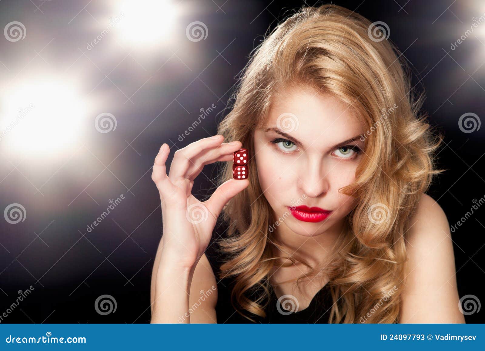 Young Girl Playing in the Gambling Stock Image - Image of club, female ...
