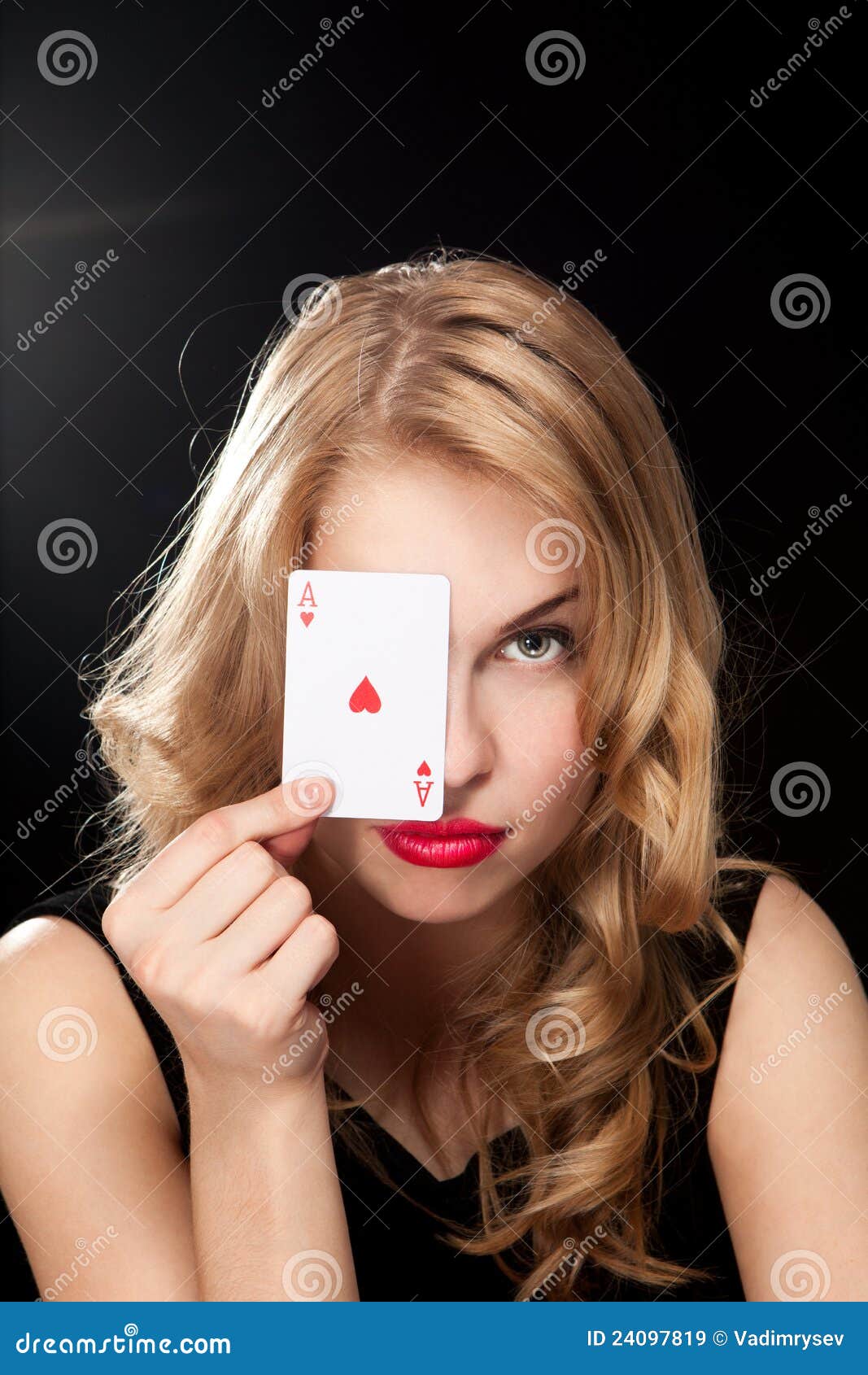 Young Girl Playing in the Gambling Stock Image - Image of girl, lucky ...