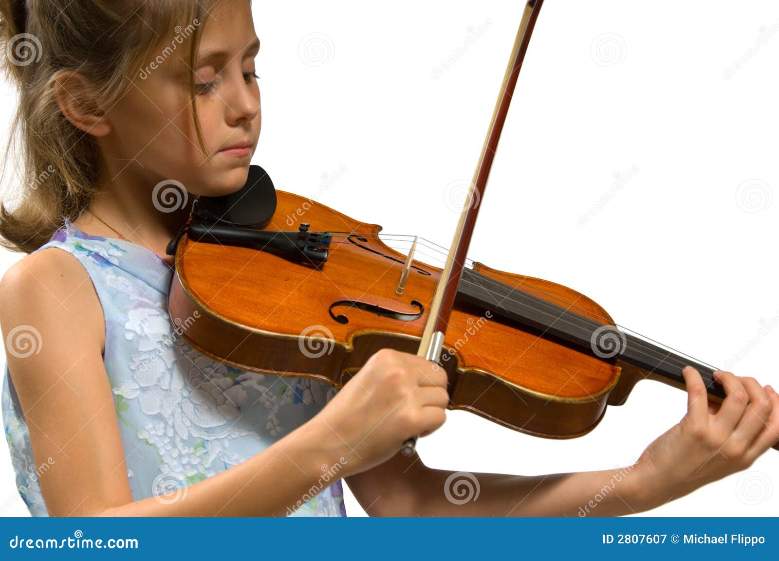 Young girl playing violin stock image. Image of dress - 2807607