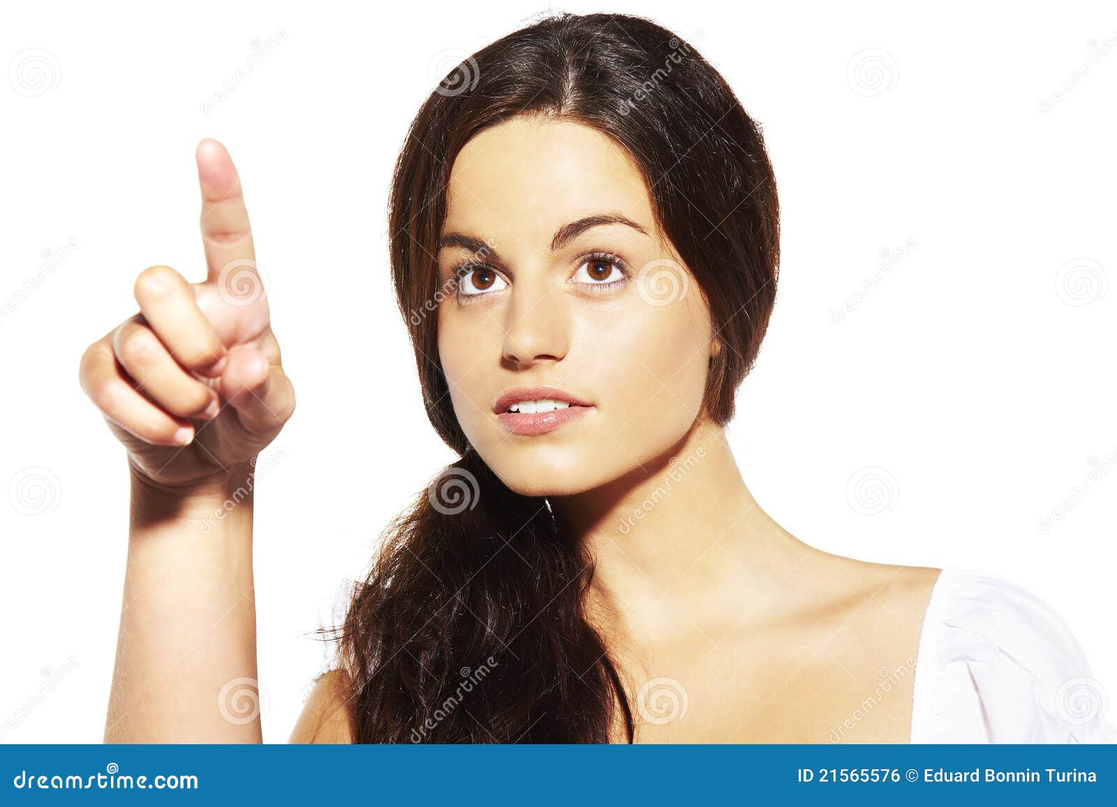 Young girl pointing finger stock photo. Image of beautiful - 21565576