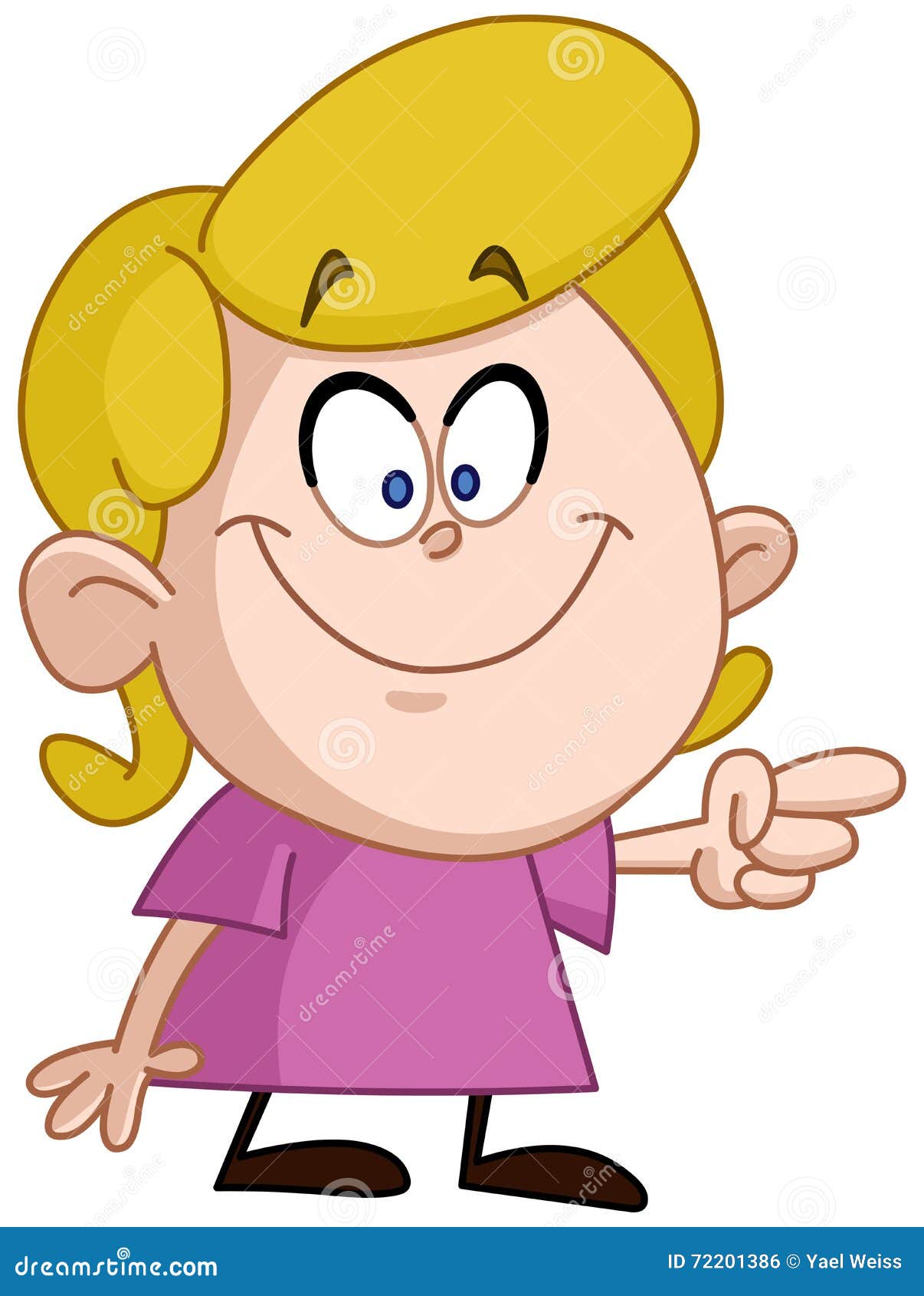 Girl Pointing At Something. Avatar, Vector. | CartoonDealer.com #87423644