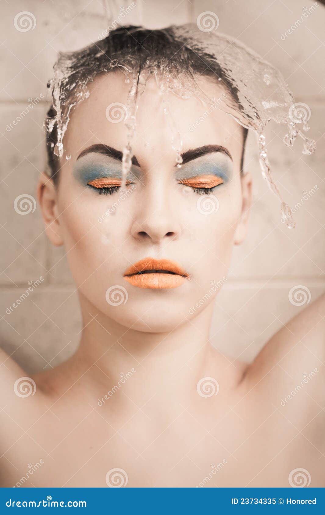 Young Girl Portrait with Water Stock Image - Image of caucasian, adult ...