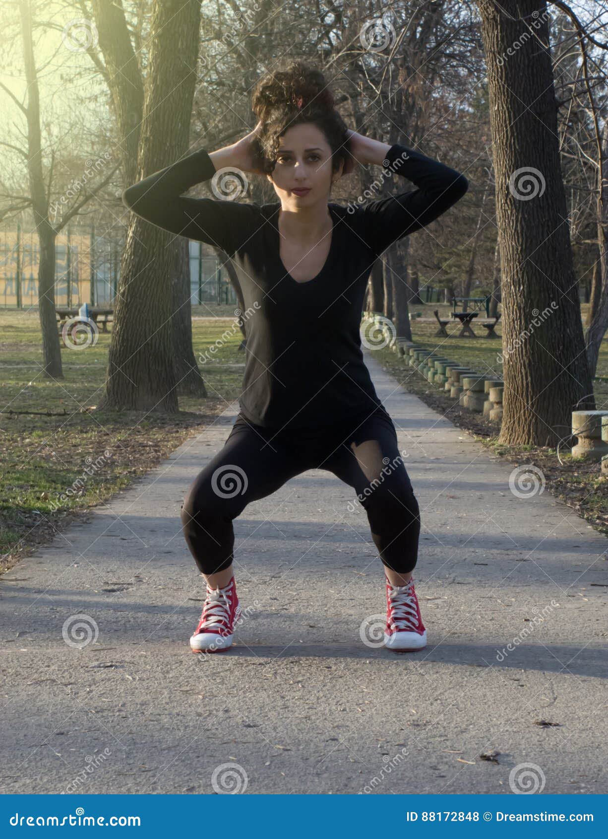 Young Girl Practise in the Park Stock Photo - Image of girl, fitt: 88172848