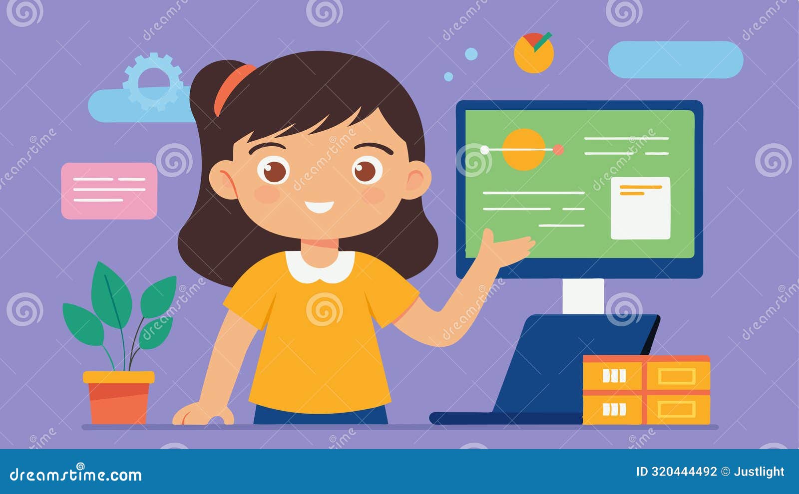 A Young Girl Proudly Shows Off Her Coding Skills Demonstrating How she ...