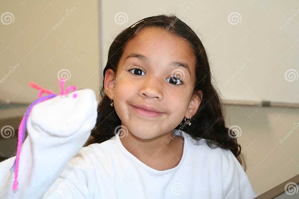 Young Girl Puppet Show stock image. Image of happy, alone - 931759