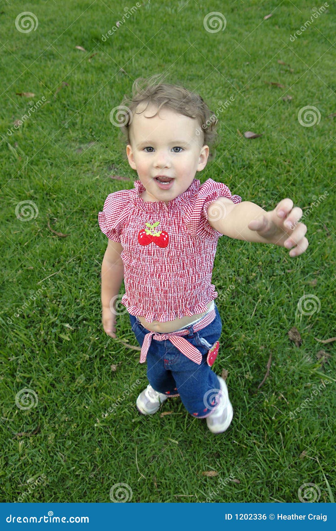 Young Girl Reaching Out stock photo. Image of outside - 1202336