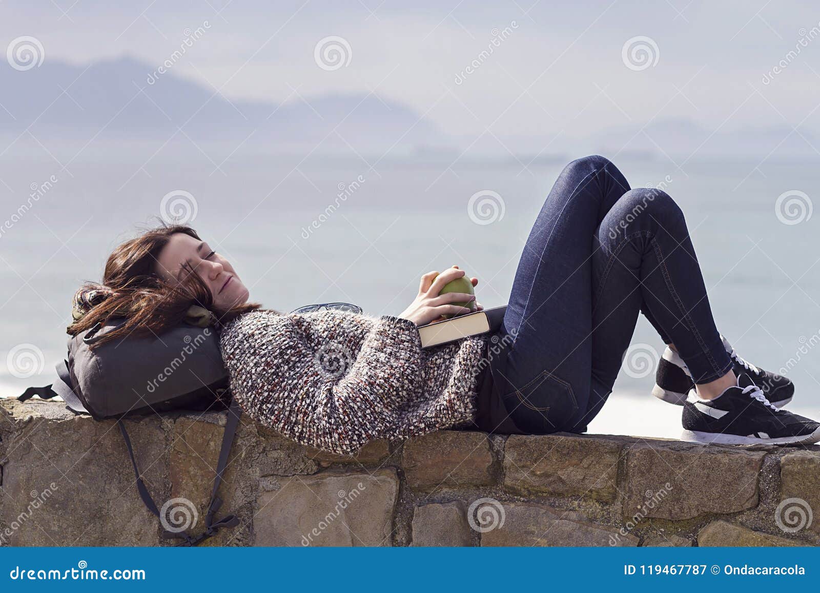 Relaxed reading a book stock image. Image of mindfulness - 119467787