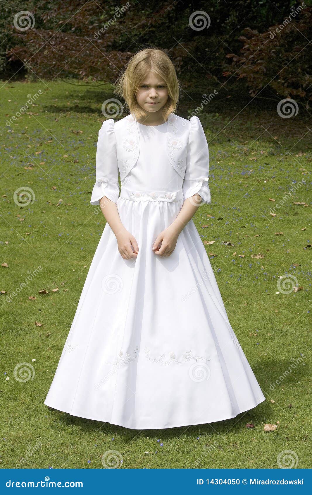 Young Girl Ready for First Holy Communion Stock Photo - Image of child ...