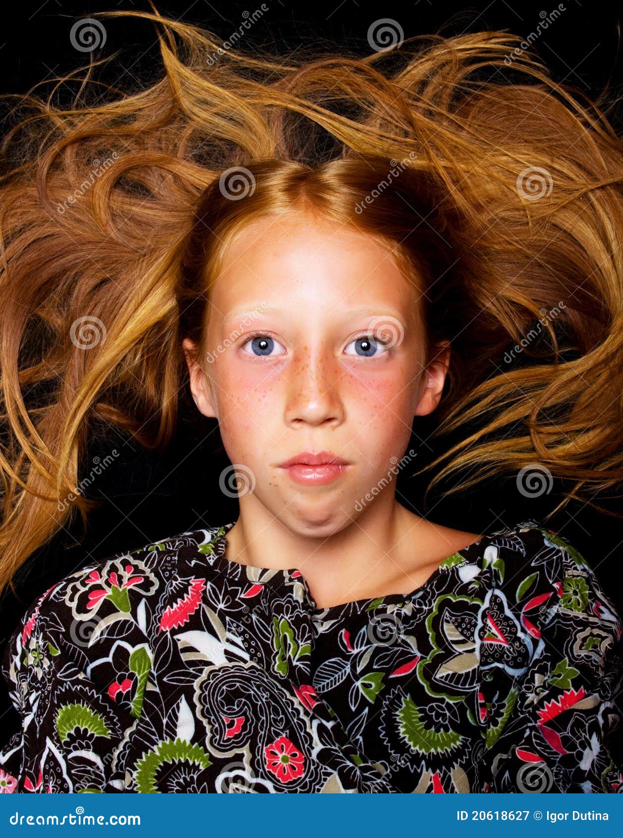 Young girl with red hair stock image. Image of expression - 20618627