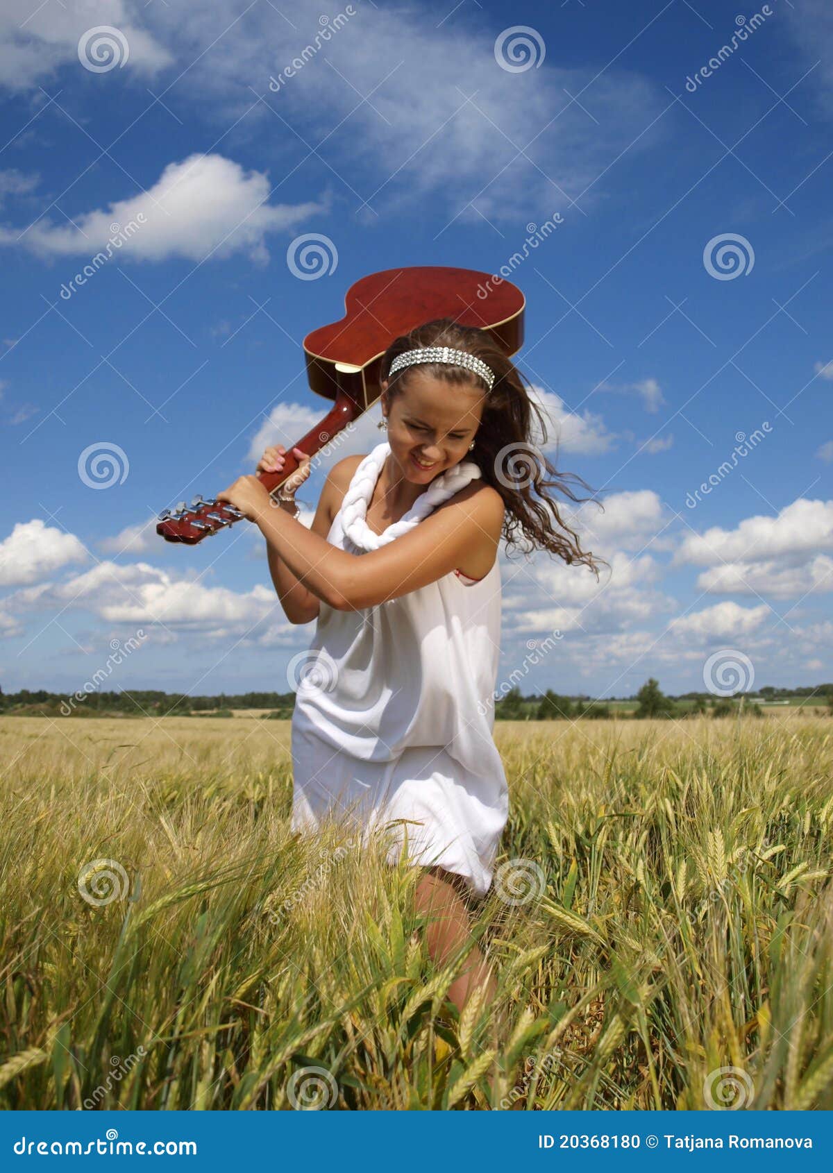 Young girl rocking guitar stock photo. Image of teenager - 20368180