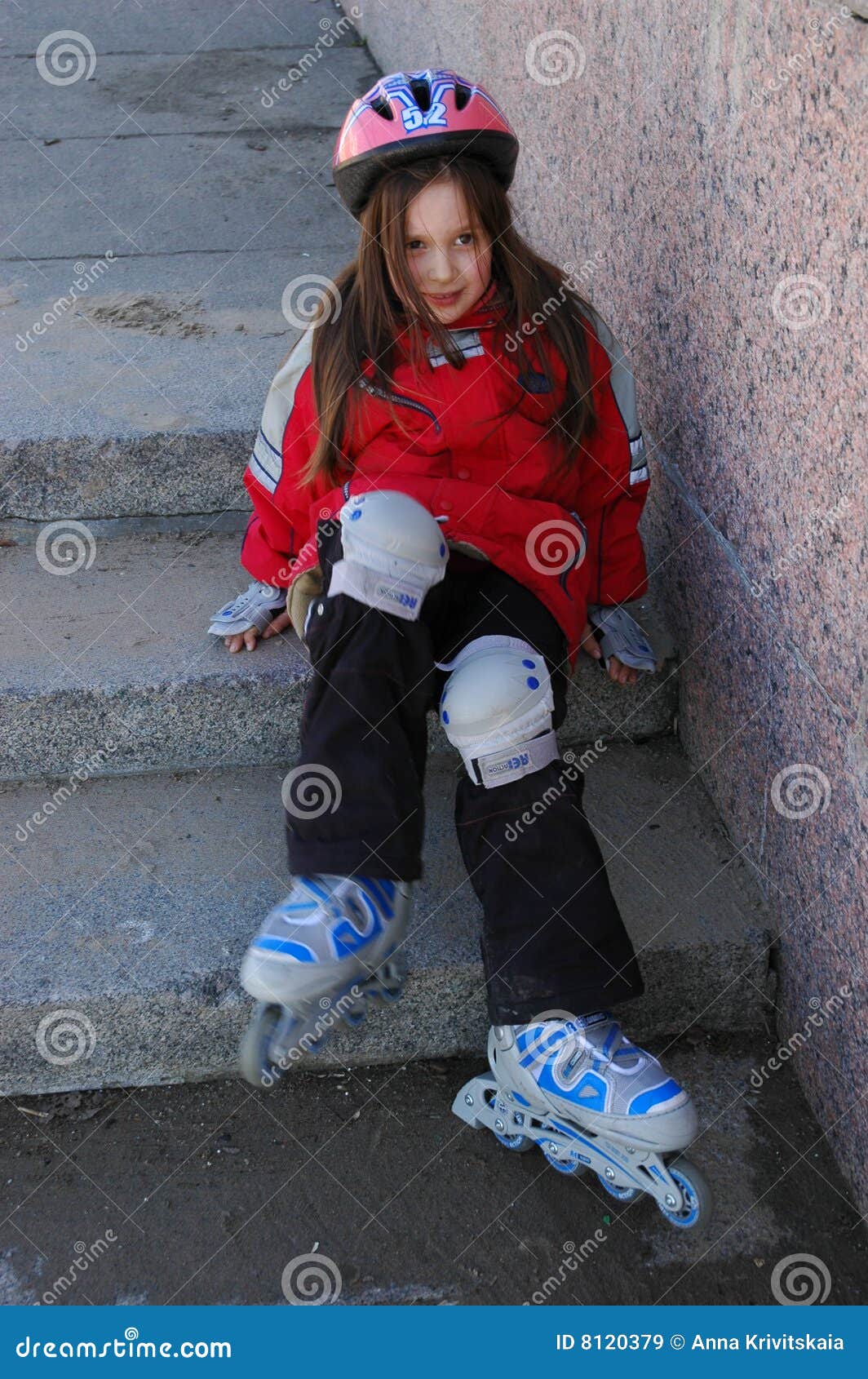 Young girl rollerblading stock image. Image of rollerblades - 8120379