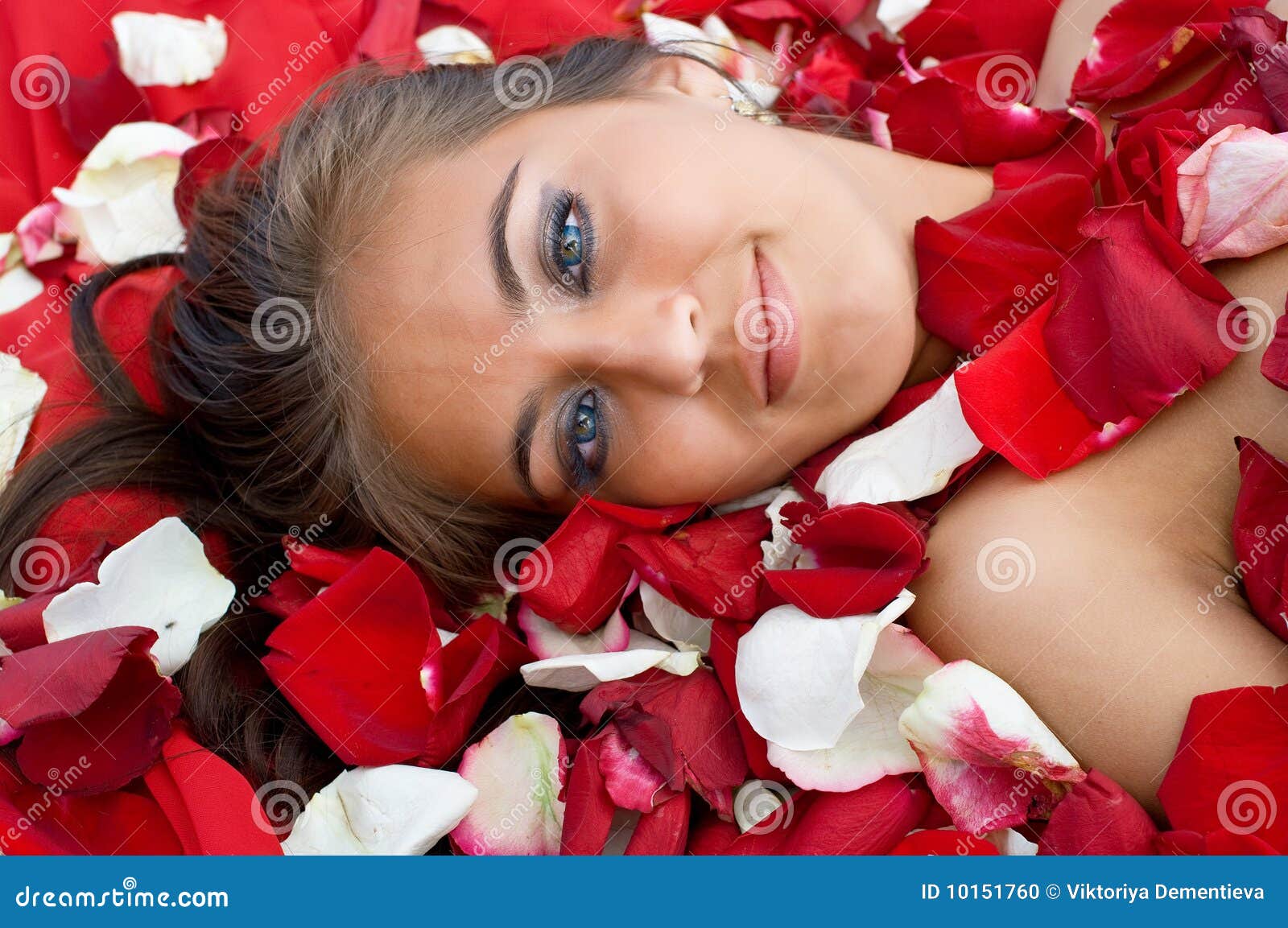 Young girl in rose peta stock photo. Image of aroma, leaf - 10151760