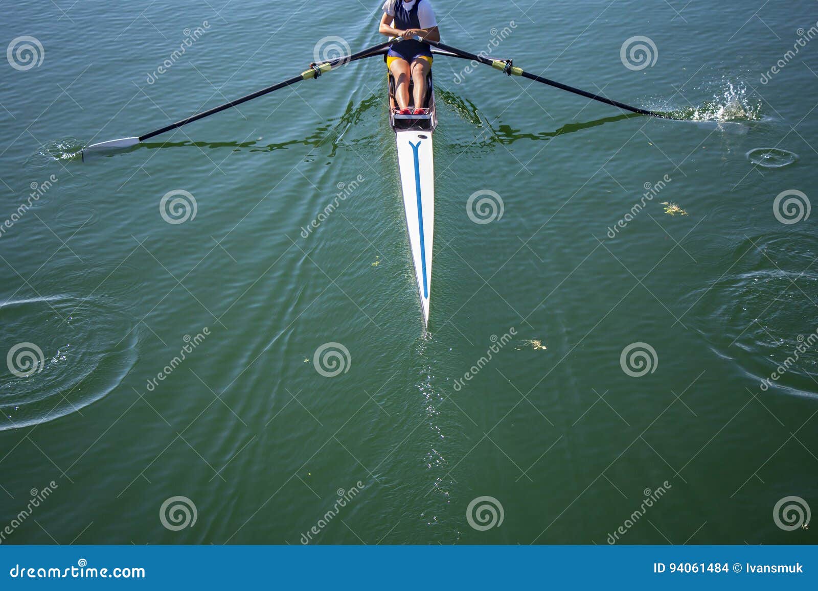 A Young Girl Rowing in Boat Stock Photo - Image of training, beauty ...
