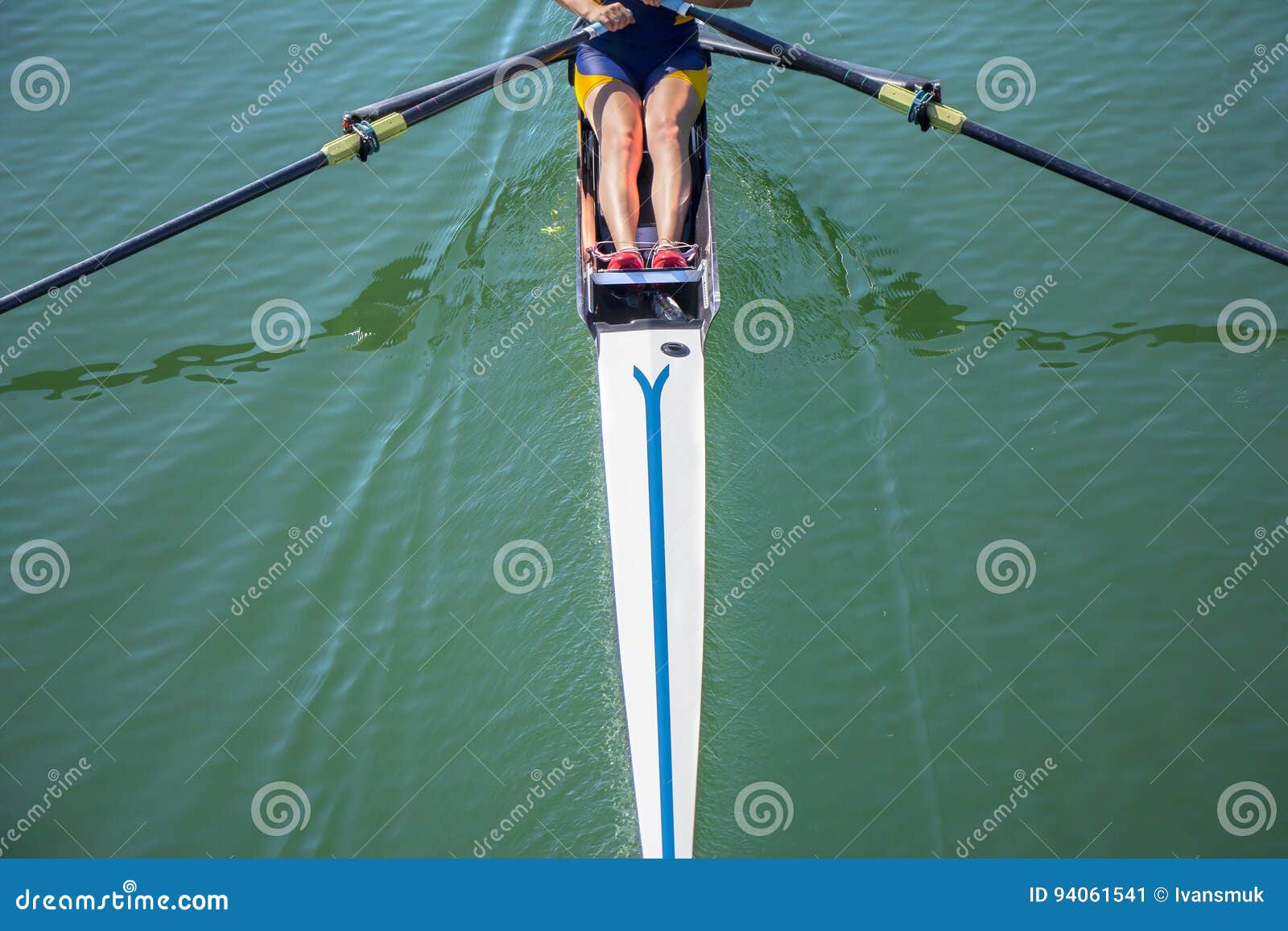 A young girl rowing stock image. Image of recreation - 94061541