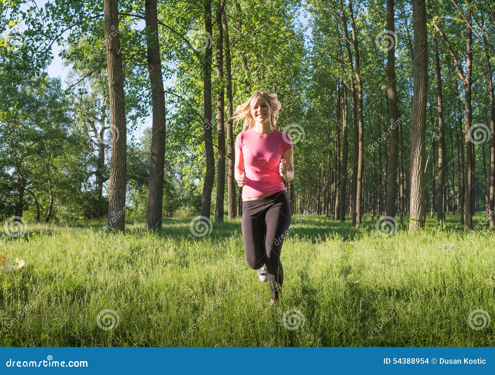 Young girl runner stock photo. Image of leaf, nature - 54388954
